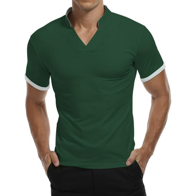 HAOMEILI Mens Short/Long Sleeve Polo Shirts Casual Slim Fit Basic ...