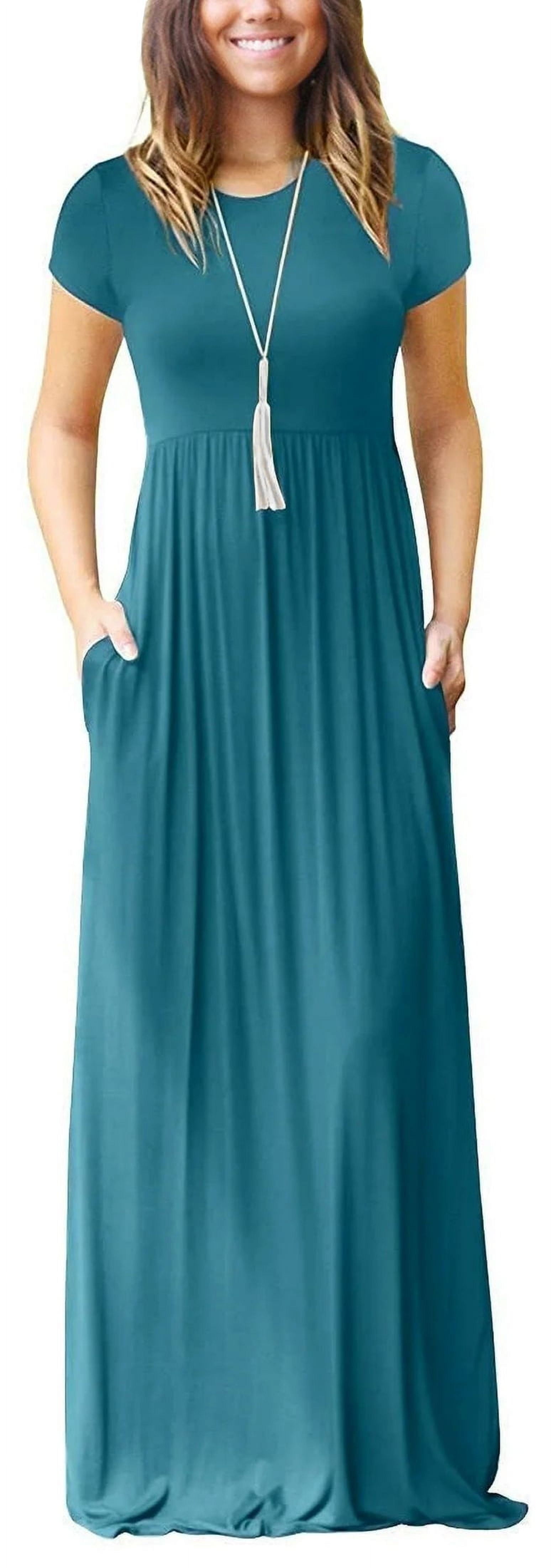 HAOMEILI Women Maxi Dresses, Short or Long Sleeve, Casual Style ...