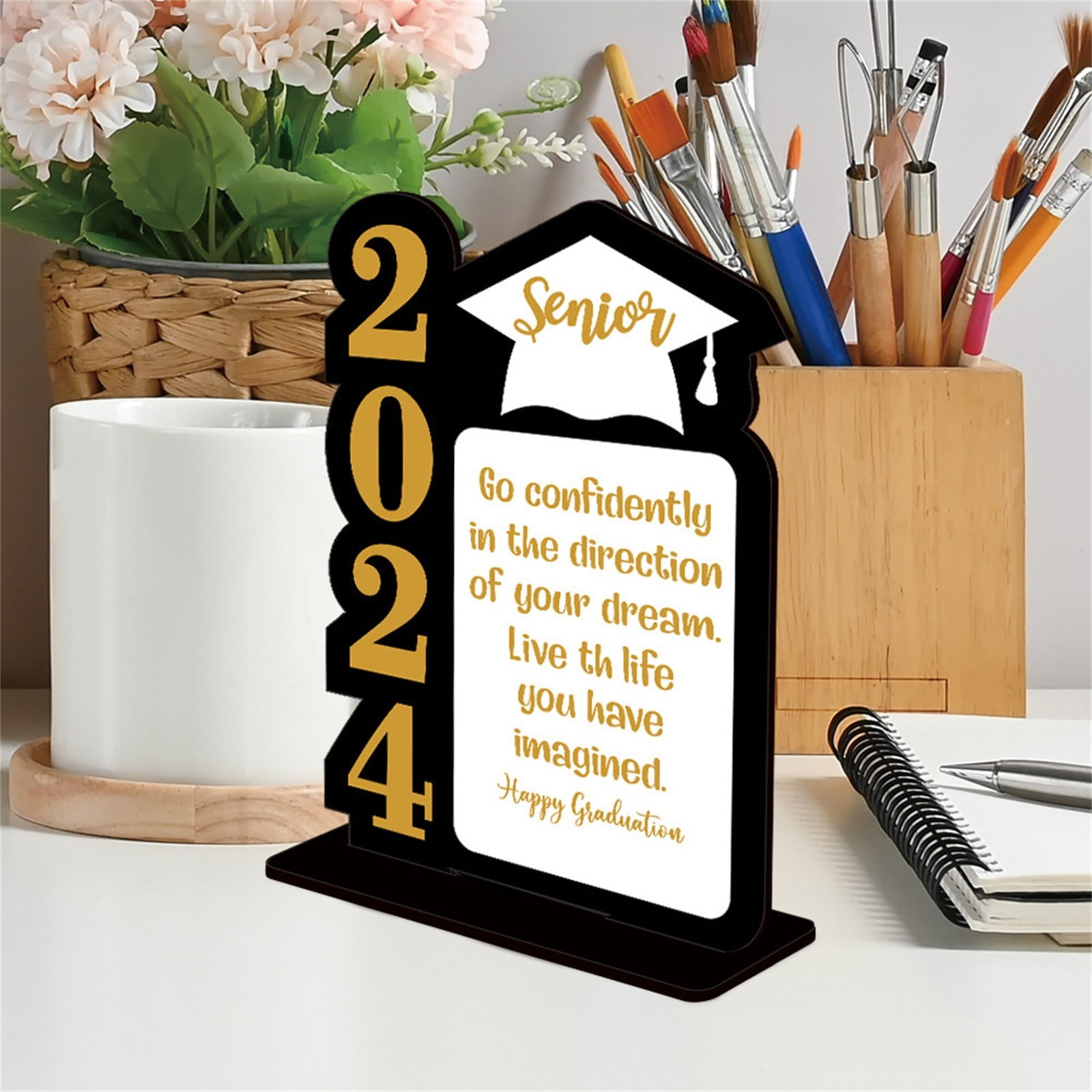 HAOMONZEN 2024 Graduation Table Decorations Class Of 2024 Wooden Table ...