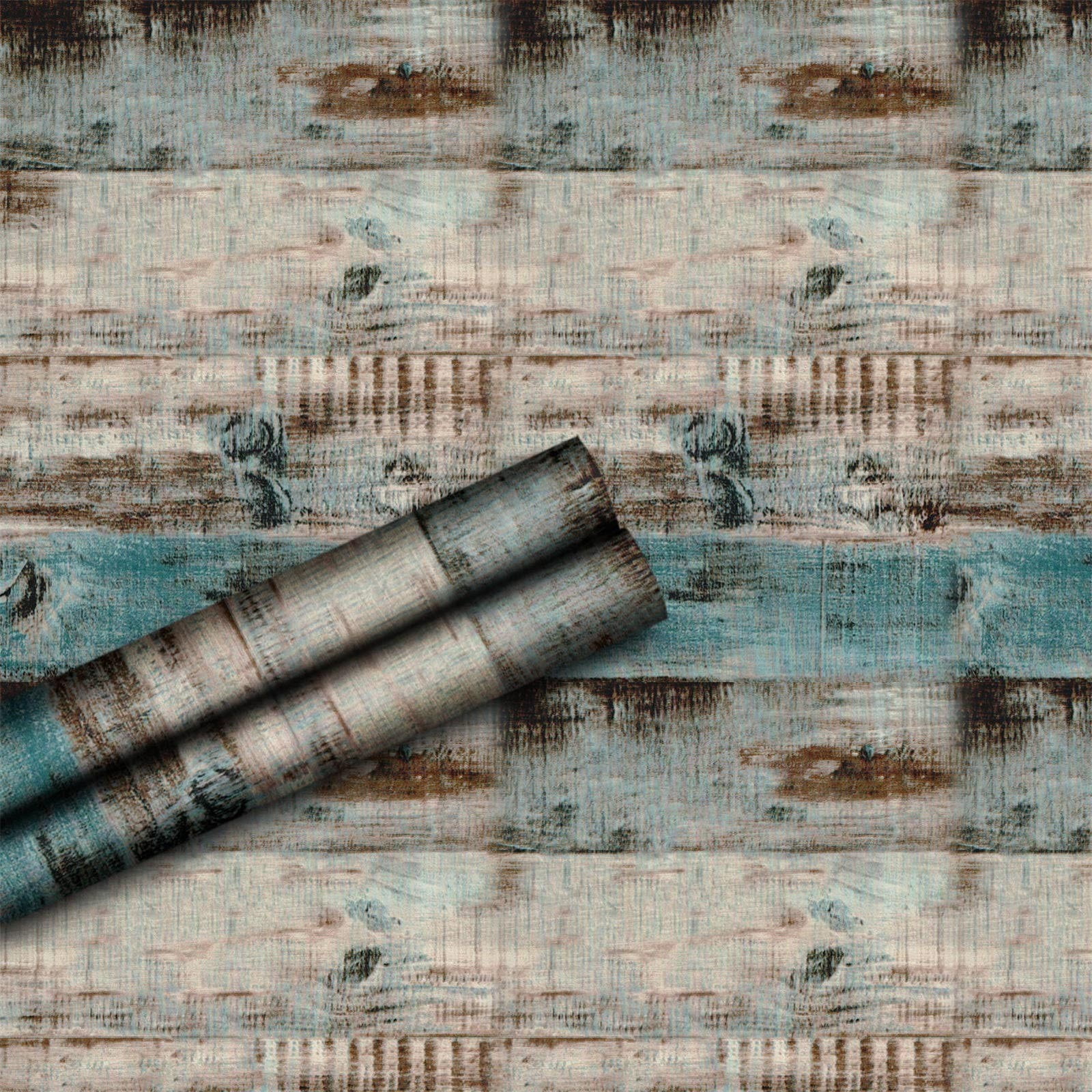 HAOMONZEN Faux Wood Look Textured WallpaperVintage Rustic Shiplap Peel ...