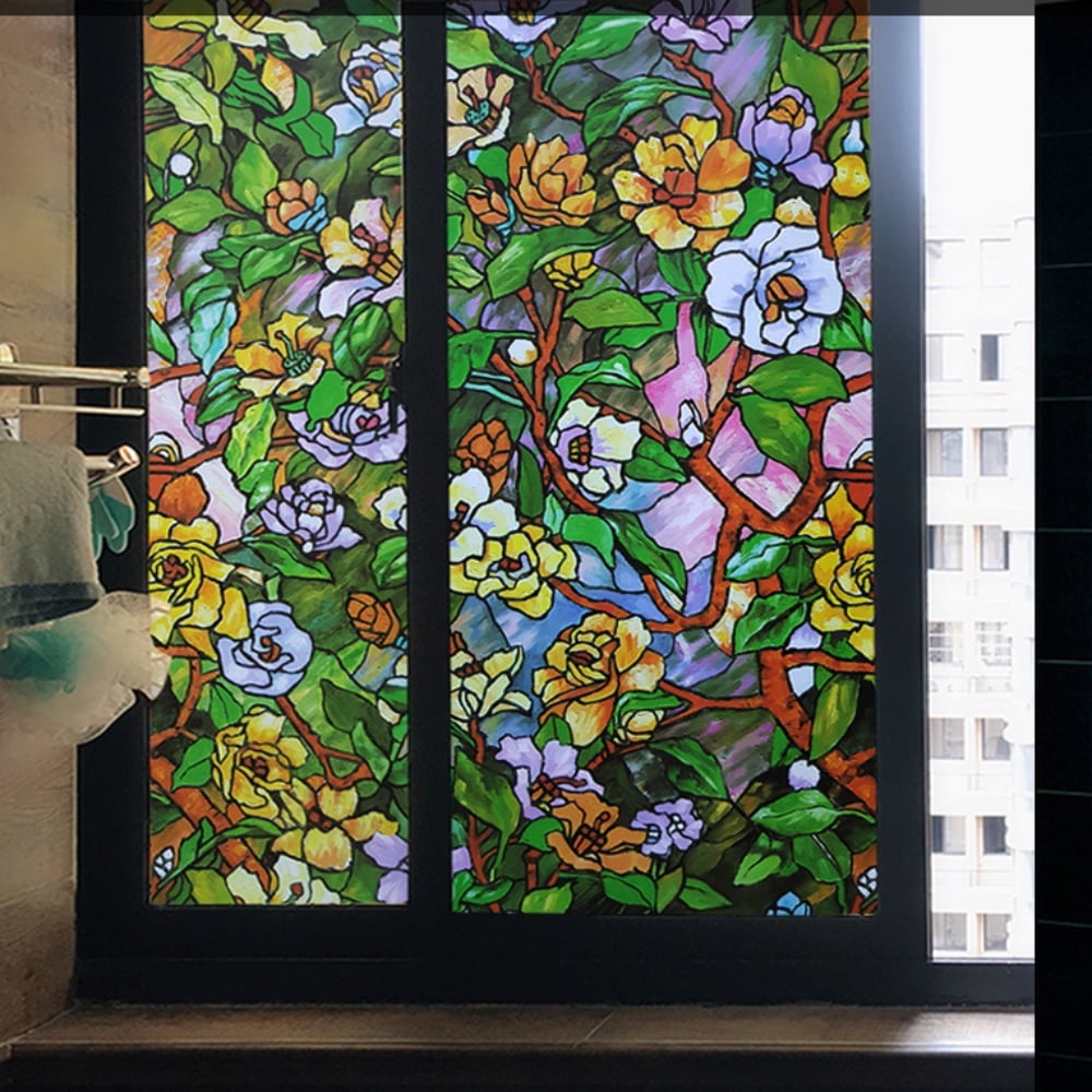 HAORUN 3D Stained Static Cling Window Films Frosted Glass Sticker Opaque Privacy Home Decor ...