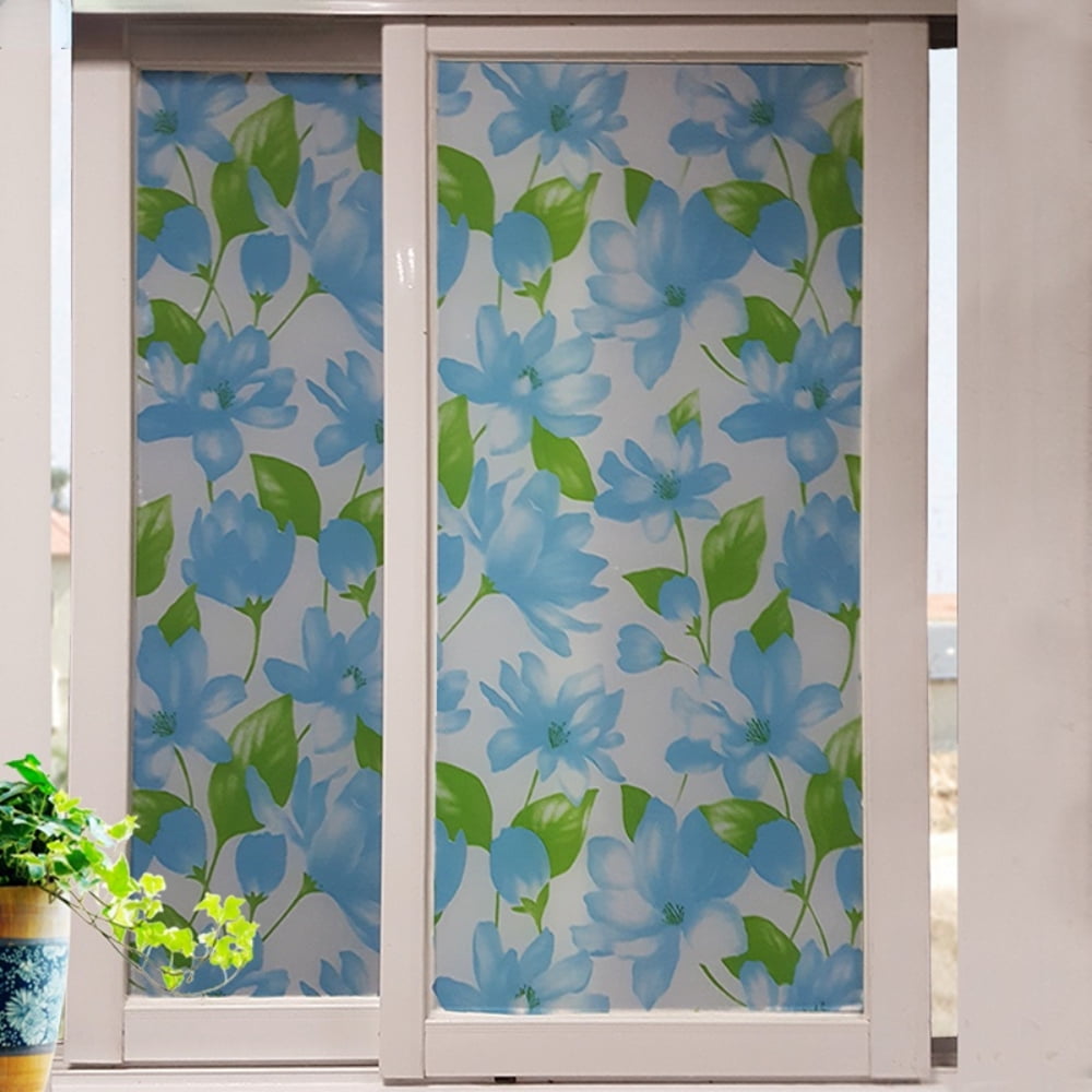 HAORUN Flower Frosted Window Film Privacy No Glue Static Cling Glass ...