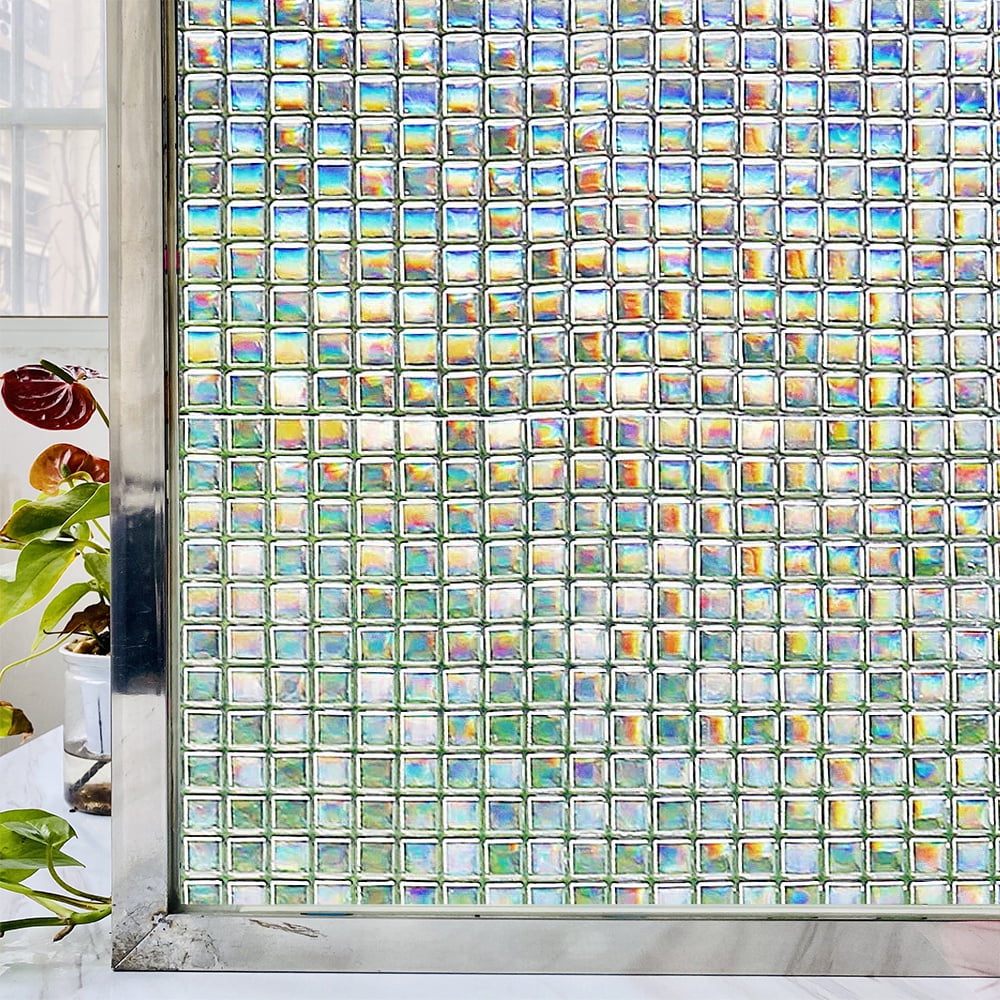 HAORUN Laser Checked Window Film Static Cling No Glue Glass Stickers ...