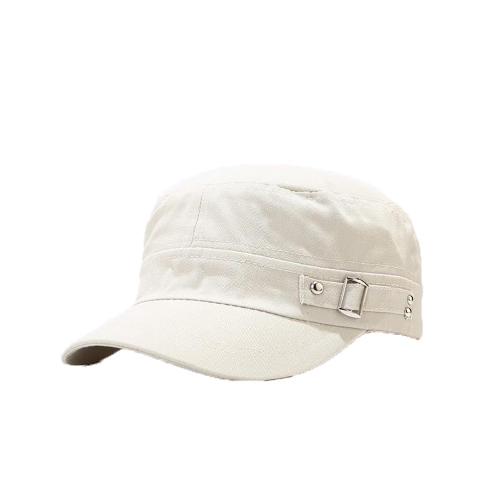 HAORUN Men Flat Top Army Hat Military Style Cadet Outdoor Adjustable ...