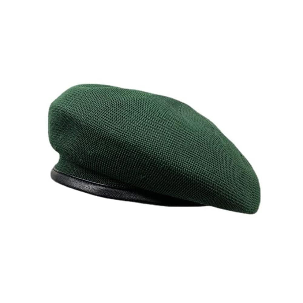 HAORUN Unisex Summer Mesh Breathable Military Beret Faux Leather Trim ...