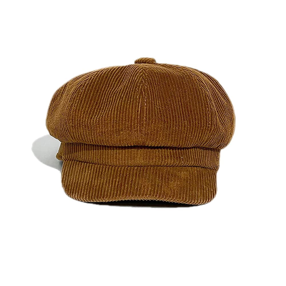 HAORUN Women Corduroy Newsboy Hat 8 Panels Beret Paperboy Gatsby Cabbie ...