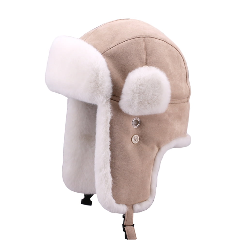 HAORUN Women Men Winter Warm Faux Fur Aviator Trapper Hat Ski Ushanka ...