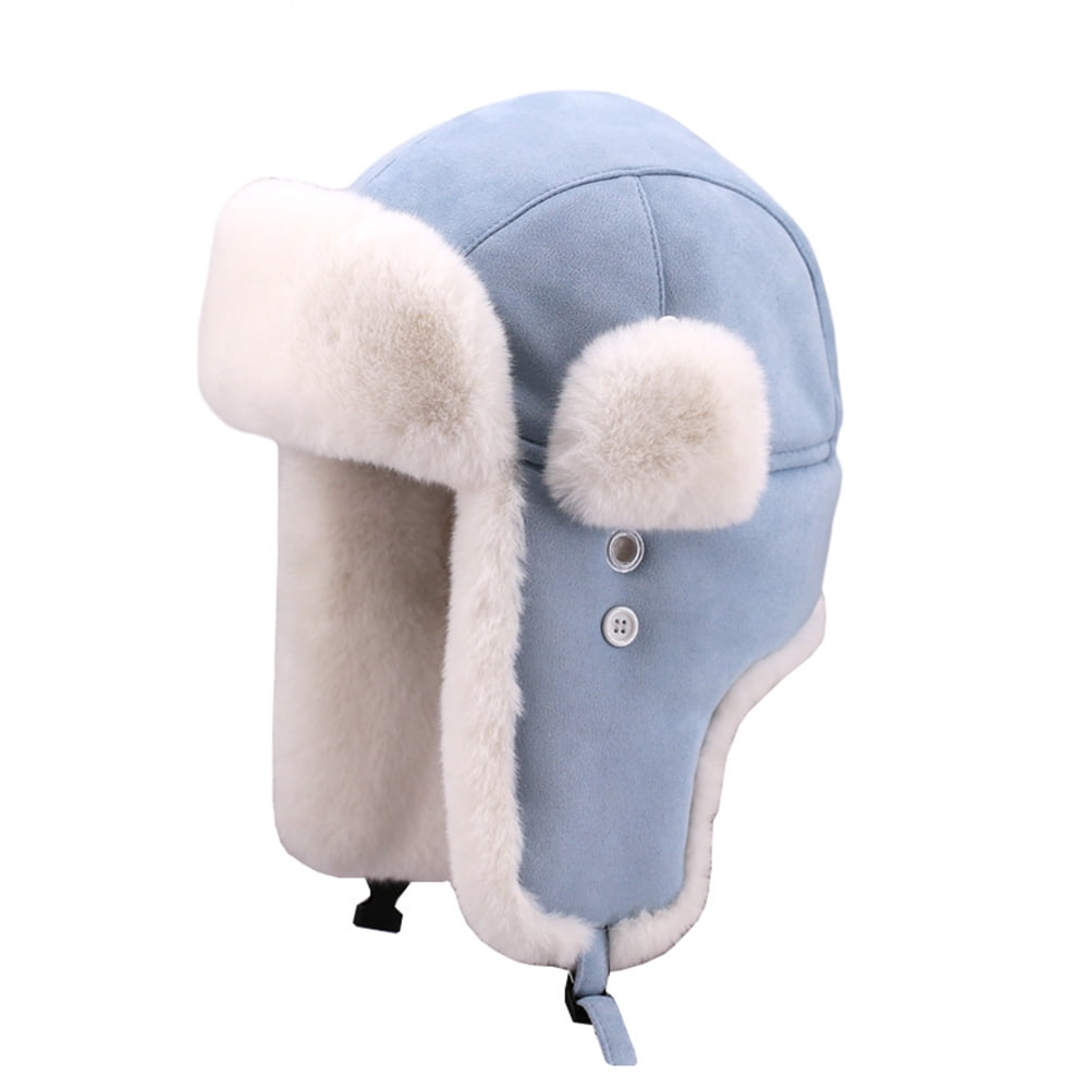 HAORUN Women Men Winter Warm Faux Fur Aviator Trapper Hat Ski Ushanka ...