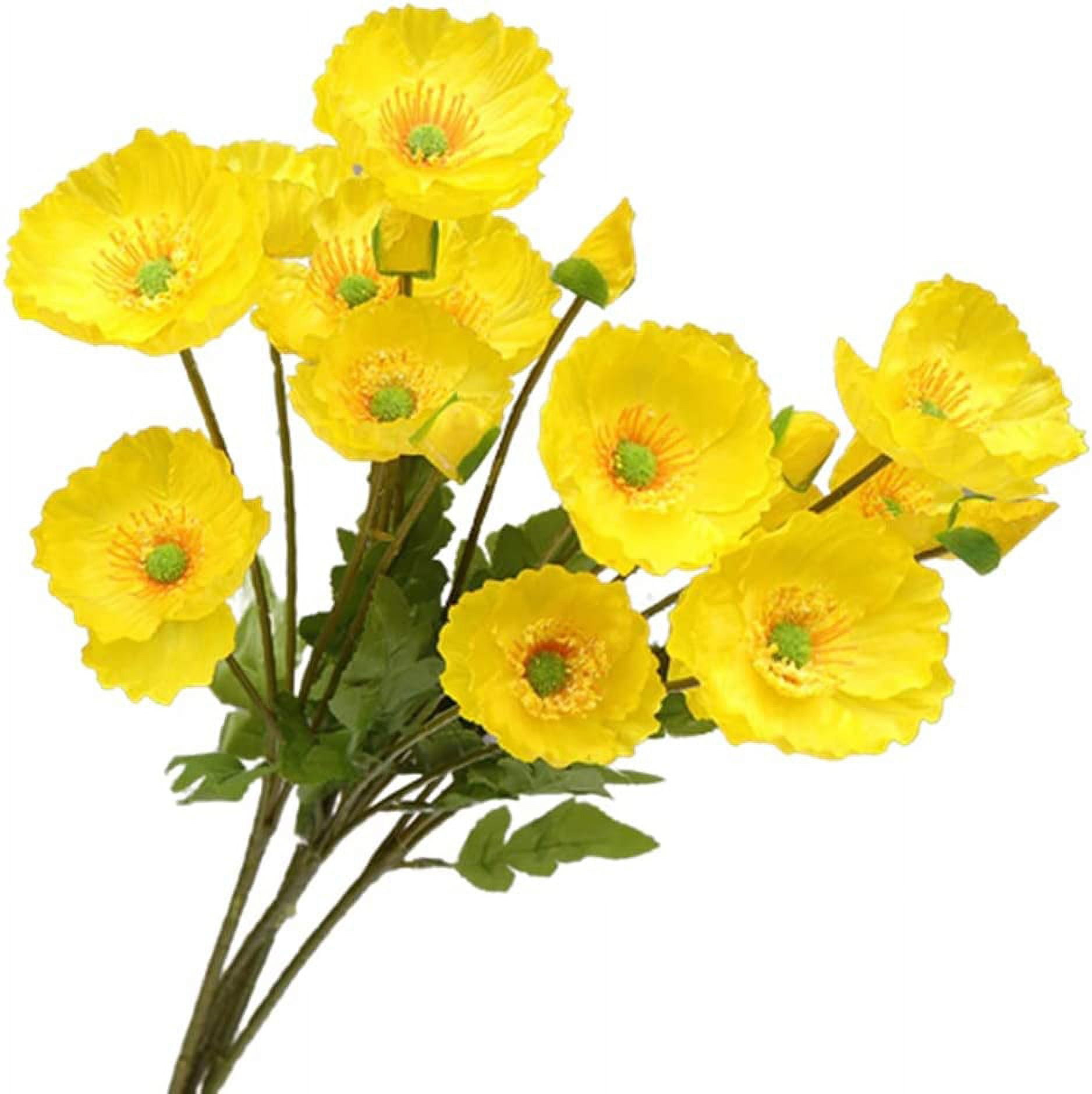 HAOSHICS 6 Pcs Artificial Poppies Flowers, Fake Chamomiles,Real Touch ...