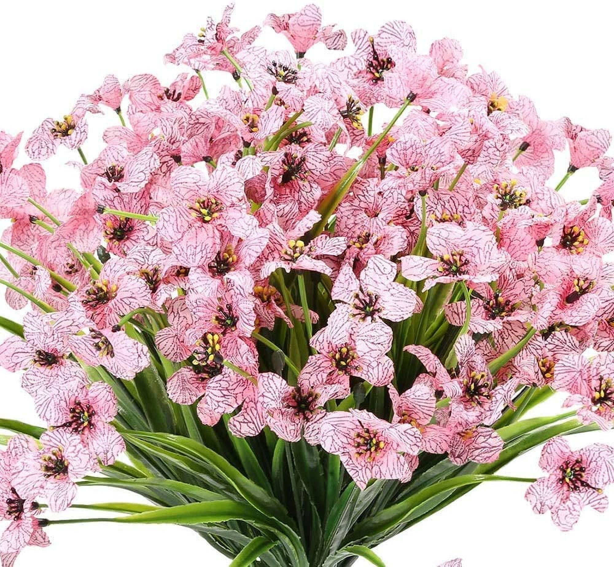 HAOSHICS 6Pcs Artificial Violet Flowers,Fake Violet Bunches,Outdoor UV ...