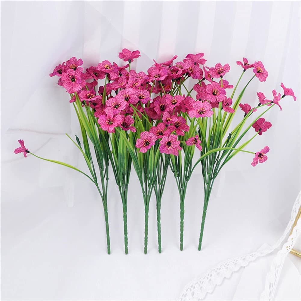 HAOSHICS 6Pcs Artificial Violet Flowers,Fake Violet Bunches,Outdoor UV ...