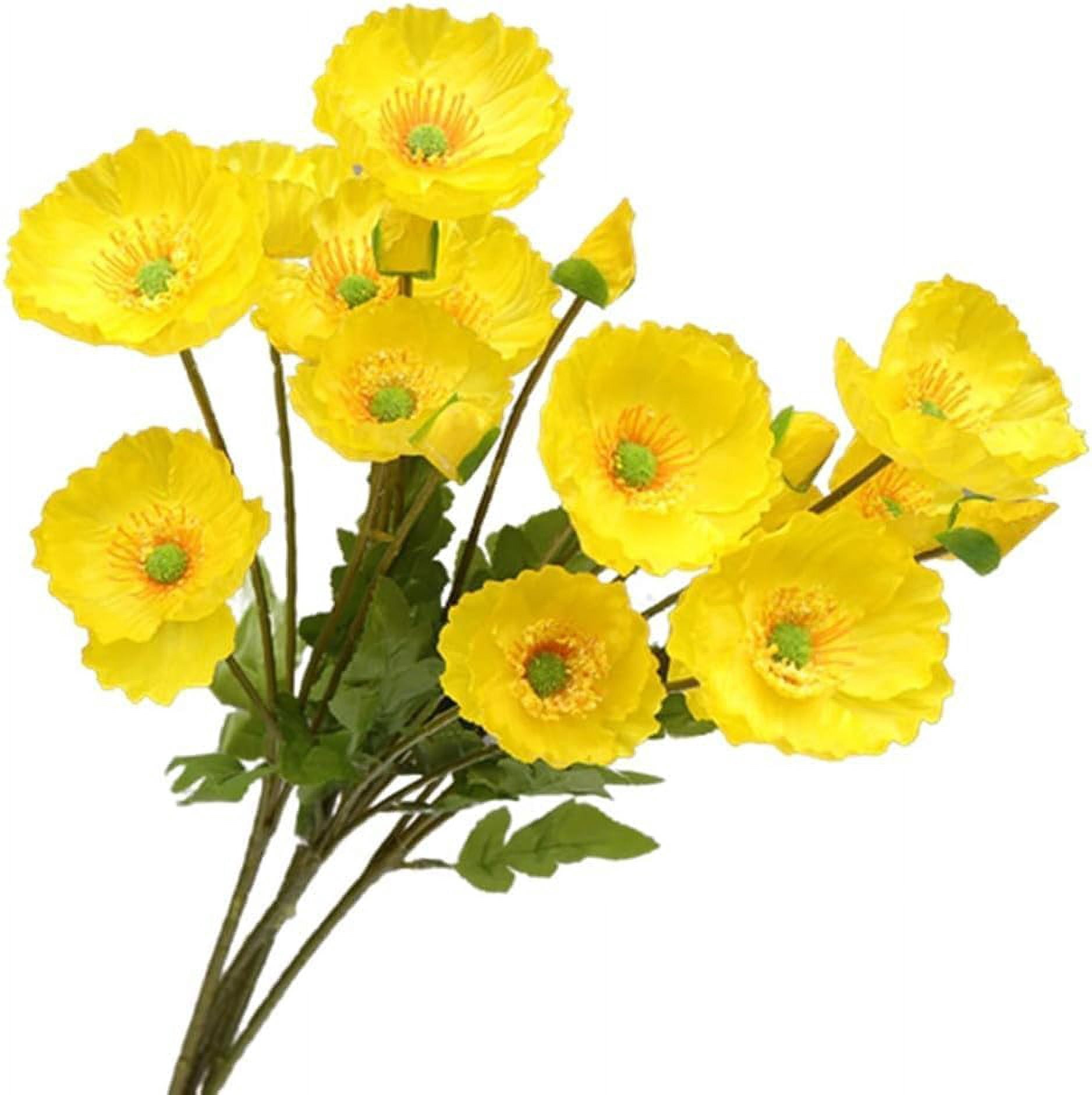 HAOSHICS 6pcs Artificial Poppy Silk Flowers, Faux Corn Poppy Flower ...
