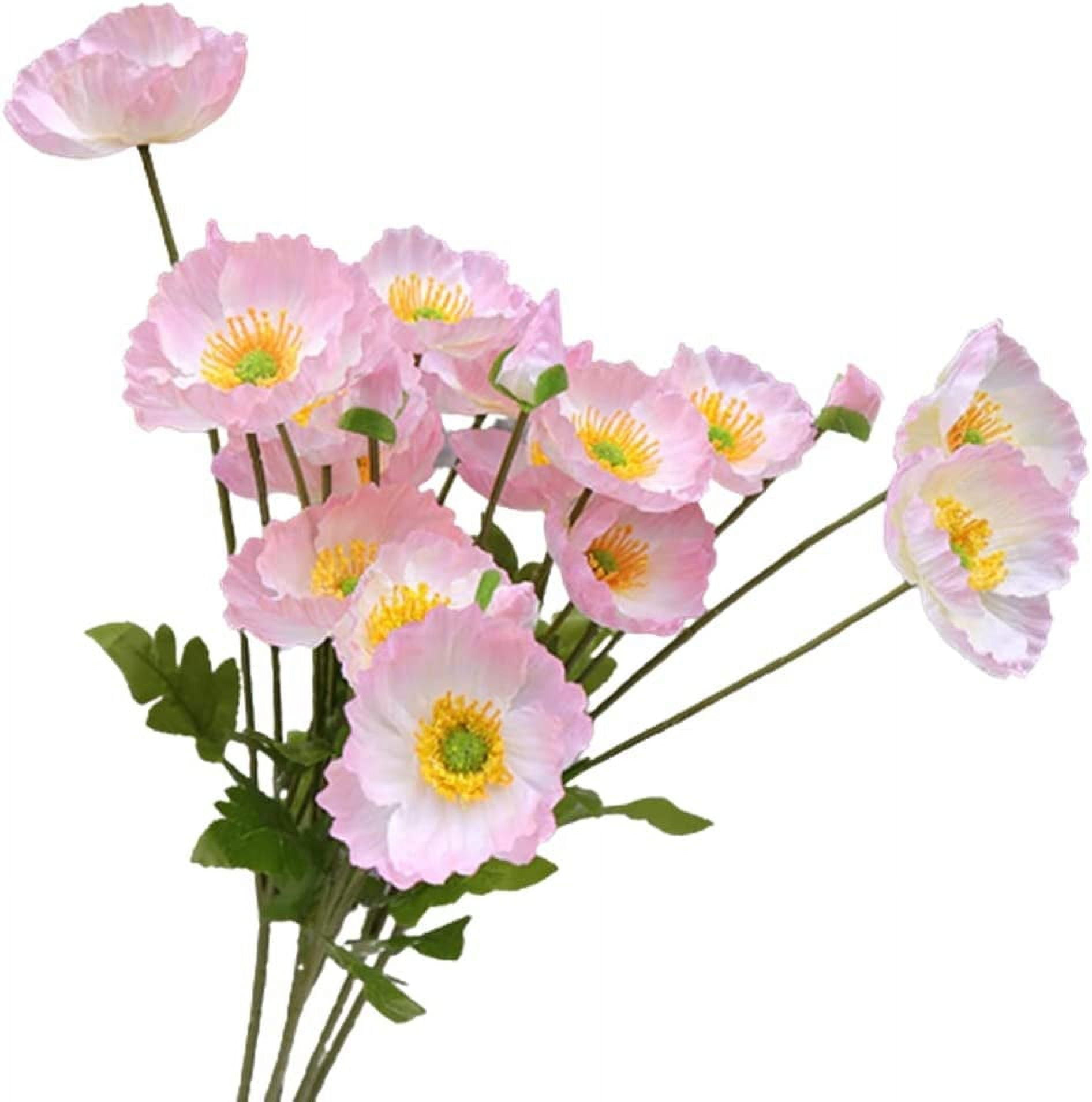 HAOSHICS 6pcs Artificial Poppy Silk Flowers, Faux Corn Poppy Flower ...