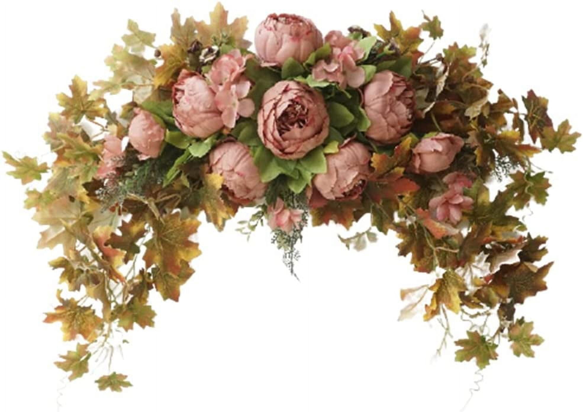 HAOSHICS Artificial Autumn Flower Swag, Real Touch Roses Floral Swag ...
