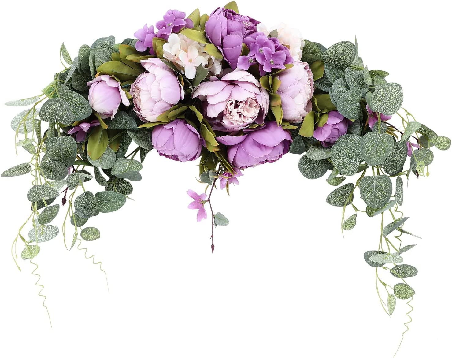 HAOSHICS Artificial Floral Peony Swag Fake Silk Flowers Swag Colorful ...