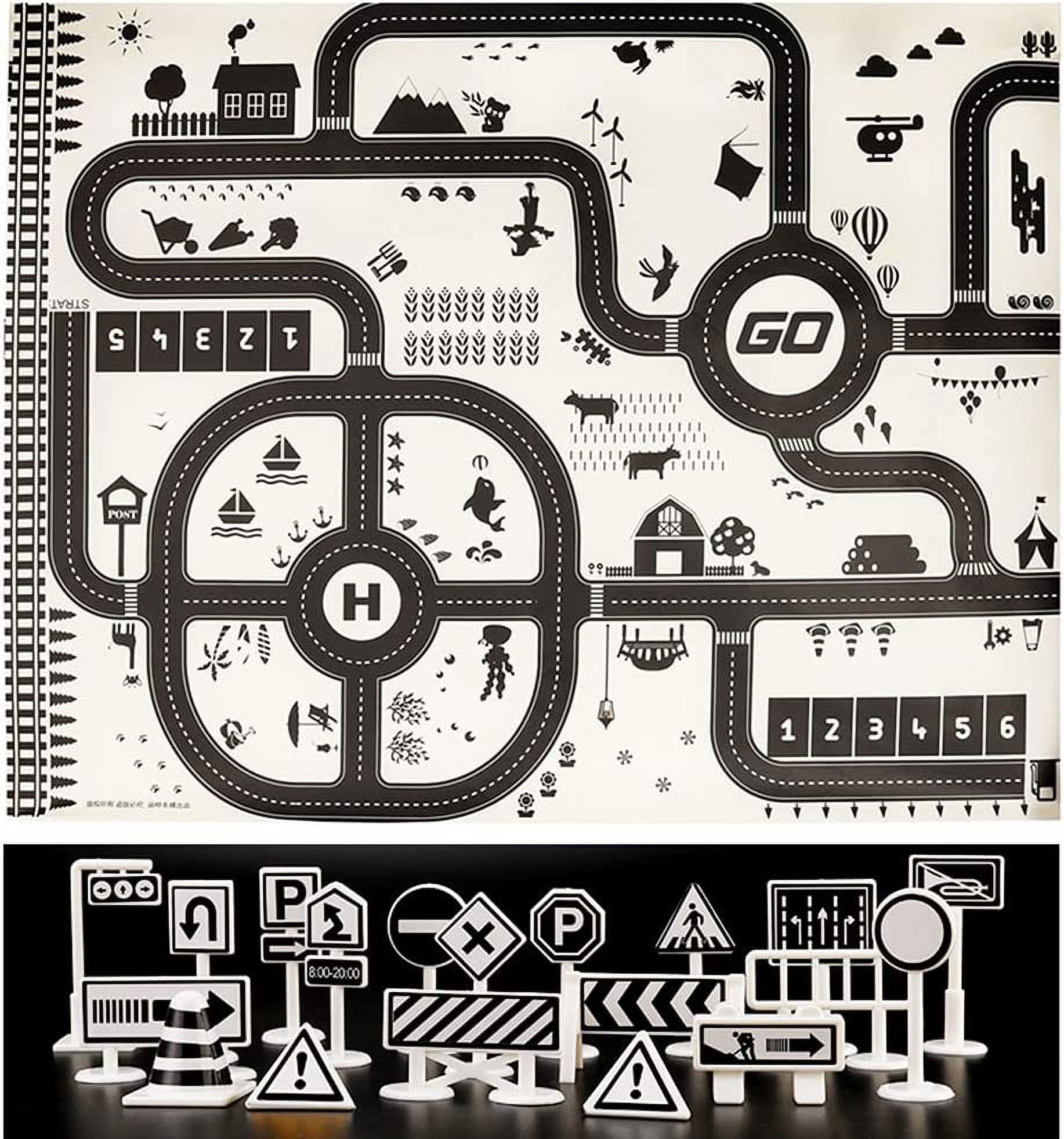 HAOSHICS Kids City Road Play Carpet, Children Waterproof Racing ...