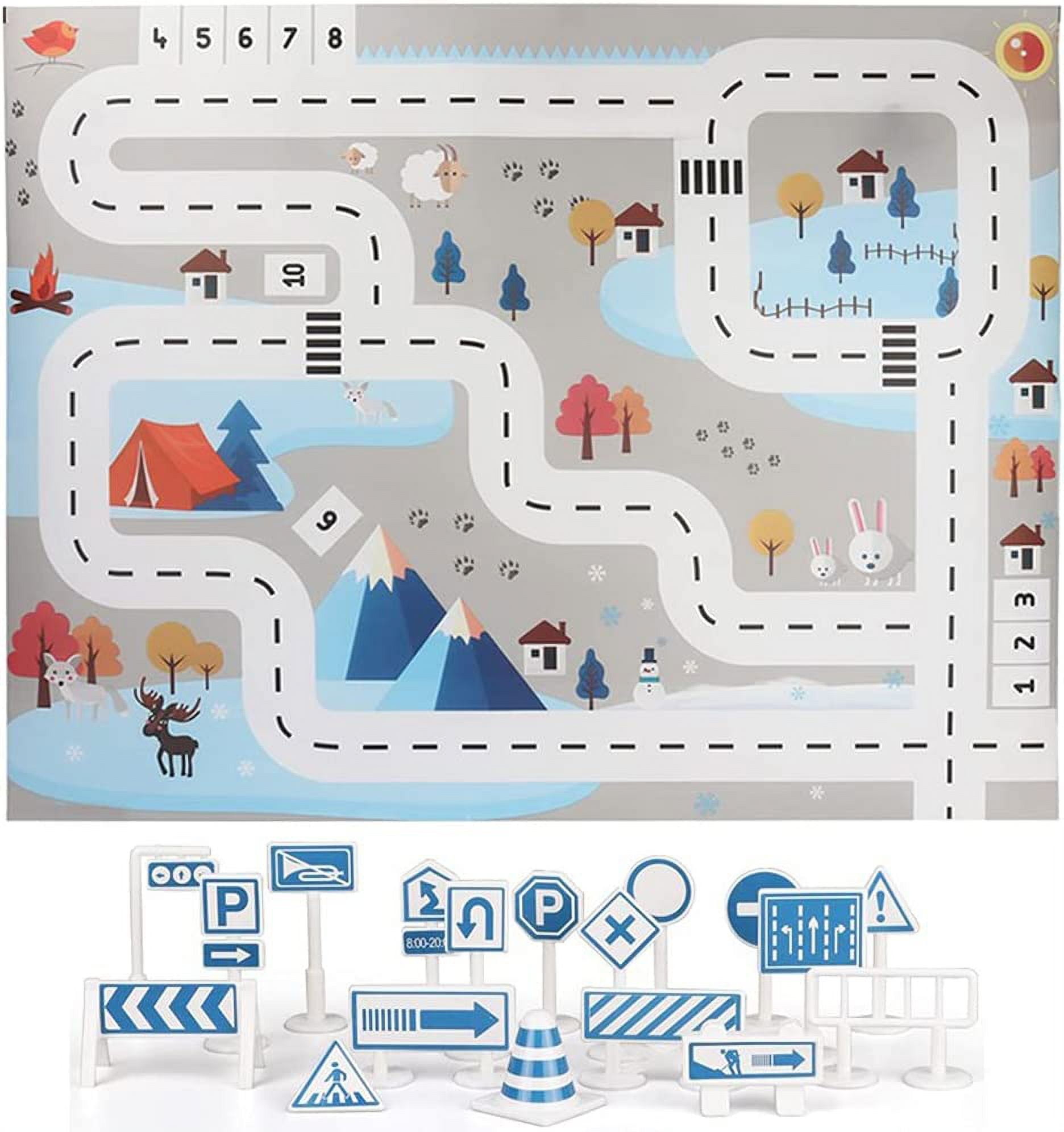 HAOSHICS Kids City Road Play Carpet, Children Waterproof Racing ...