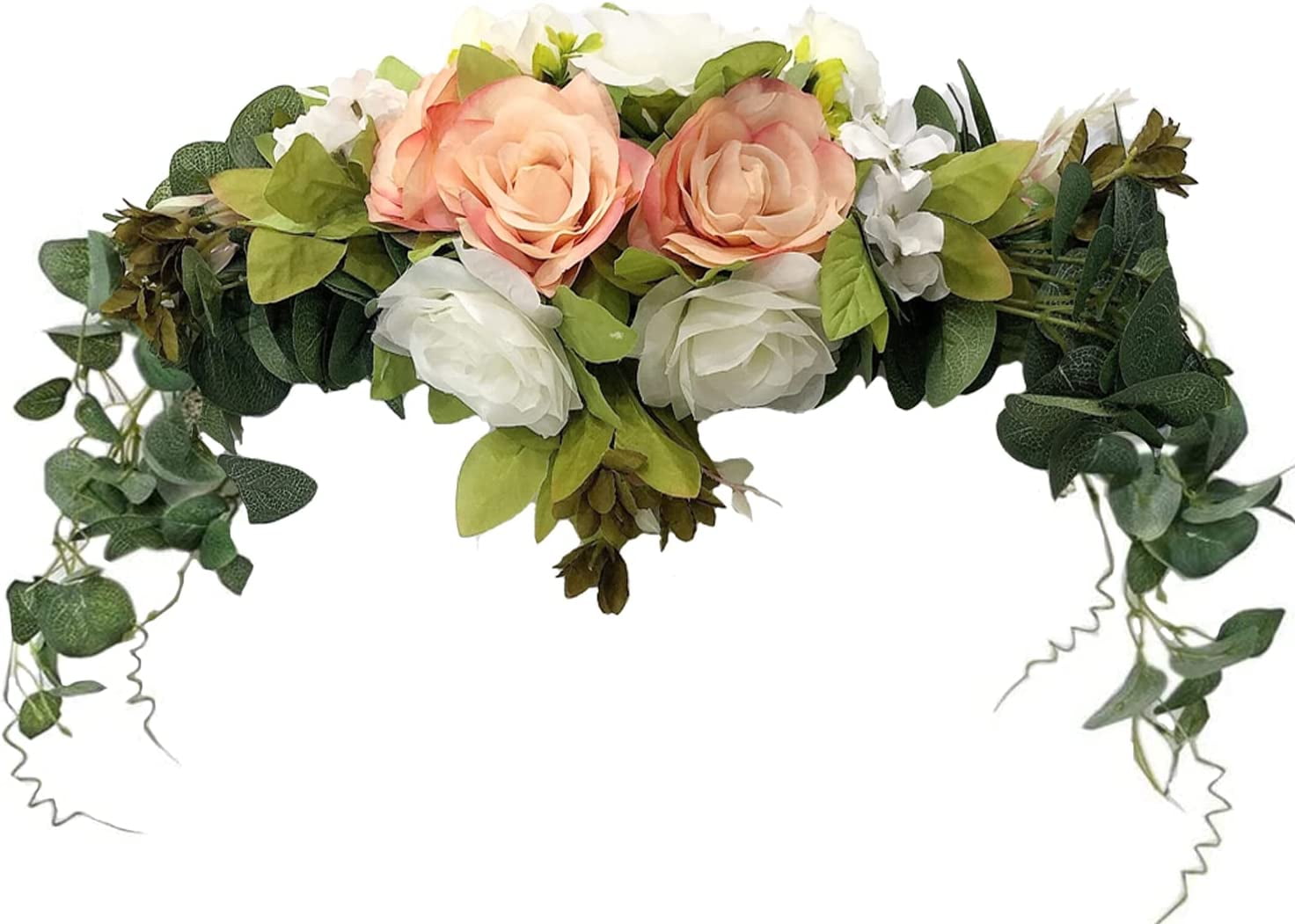 HAOSHICS Wedding Arch Flowers, 30" Artificial Floral Swag Arbor Rose ...