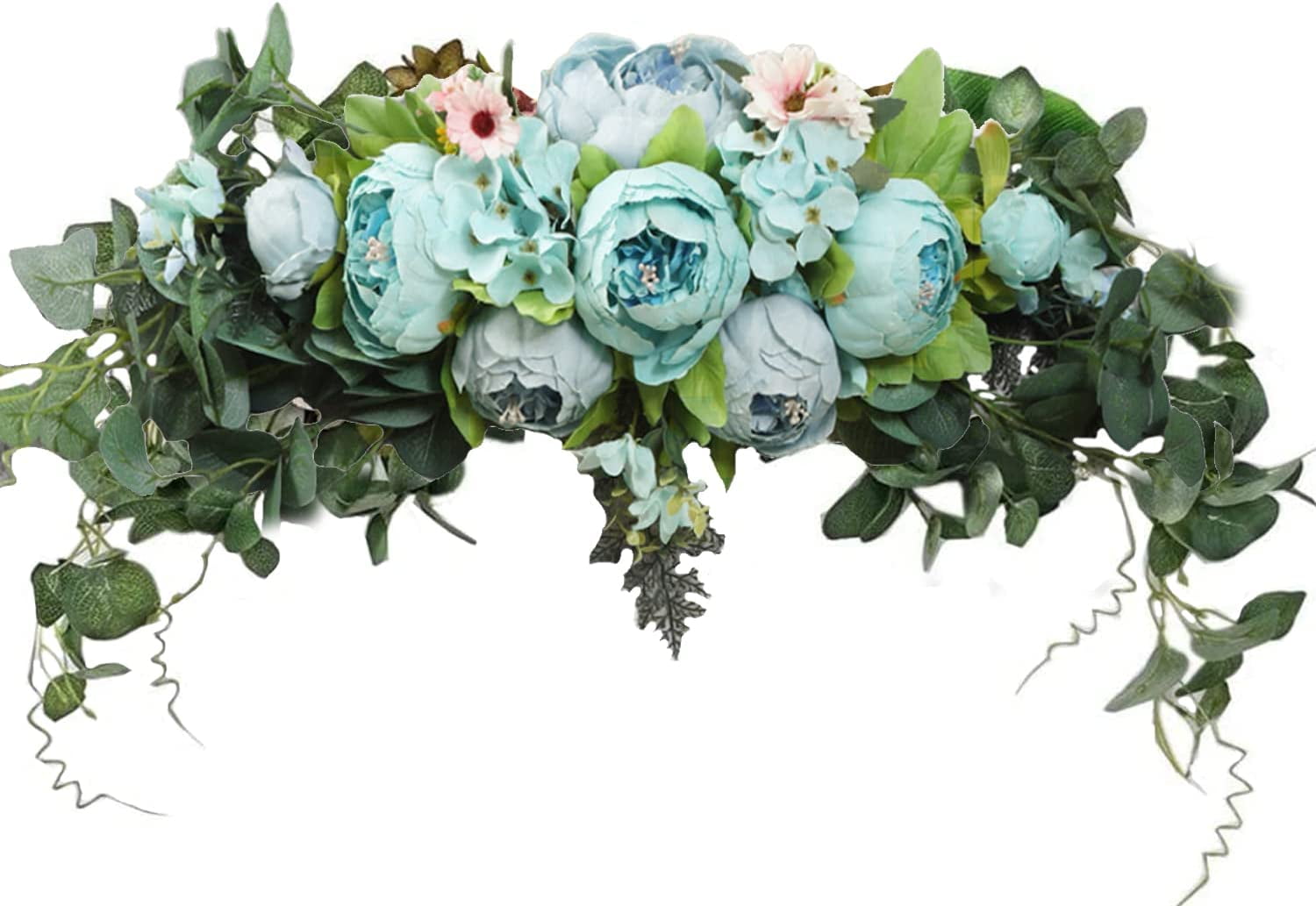 HAOSHICS Wedding Arch Flowers, 30 Inch Rustic Artificial Floral Swag ...