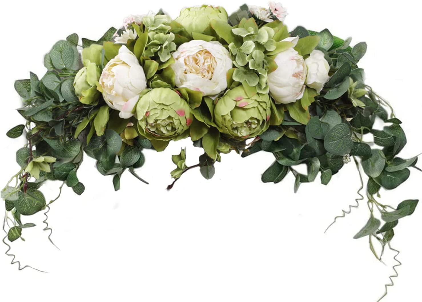 HAOSHICS Wedding Arch Flowers, 30 Inch Rustic Artificial Floral Swag ...
