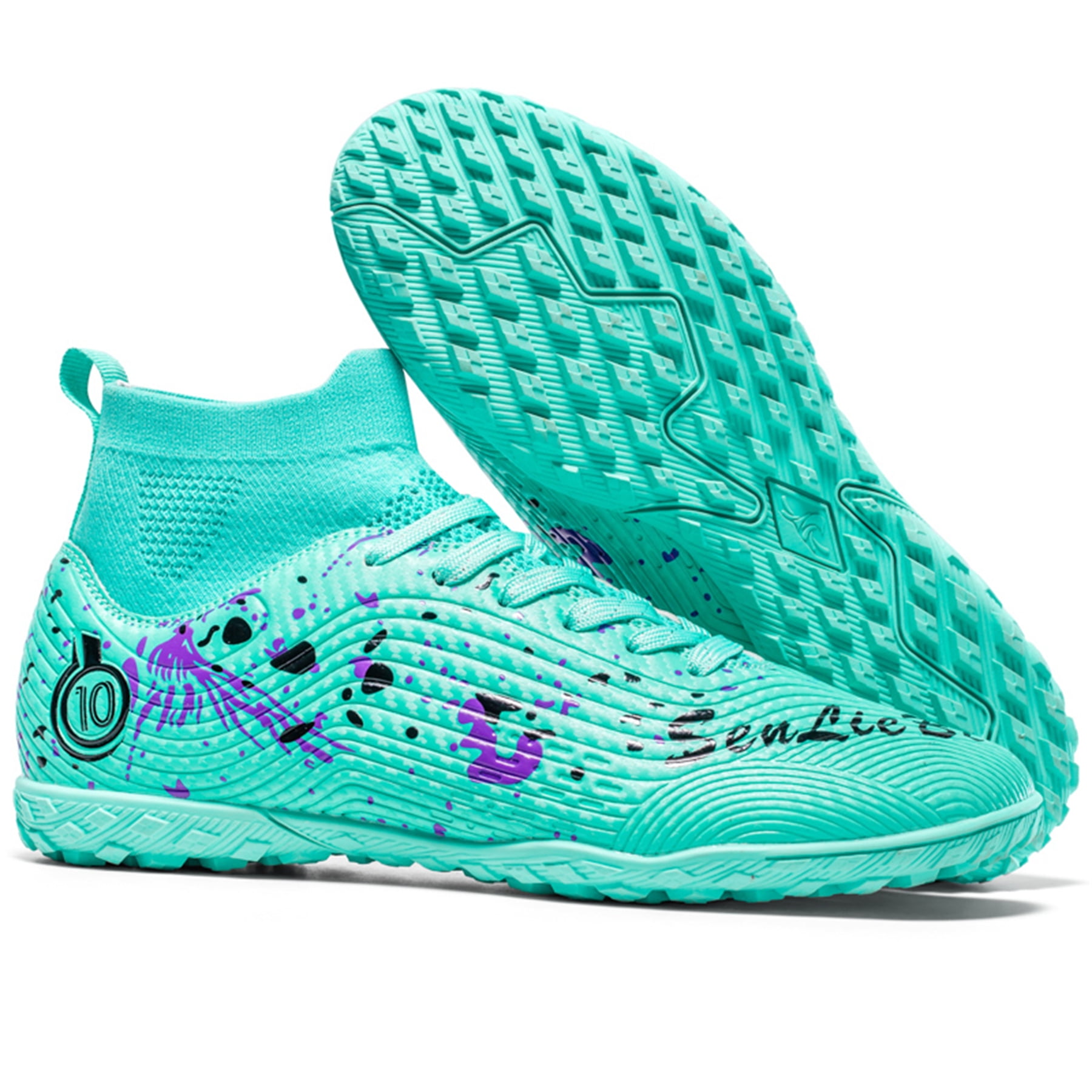 HAOSHIDUO Men's High-Top Soccer Shoes Youth Football Boot Outdoor ...