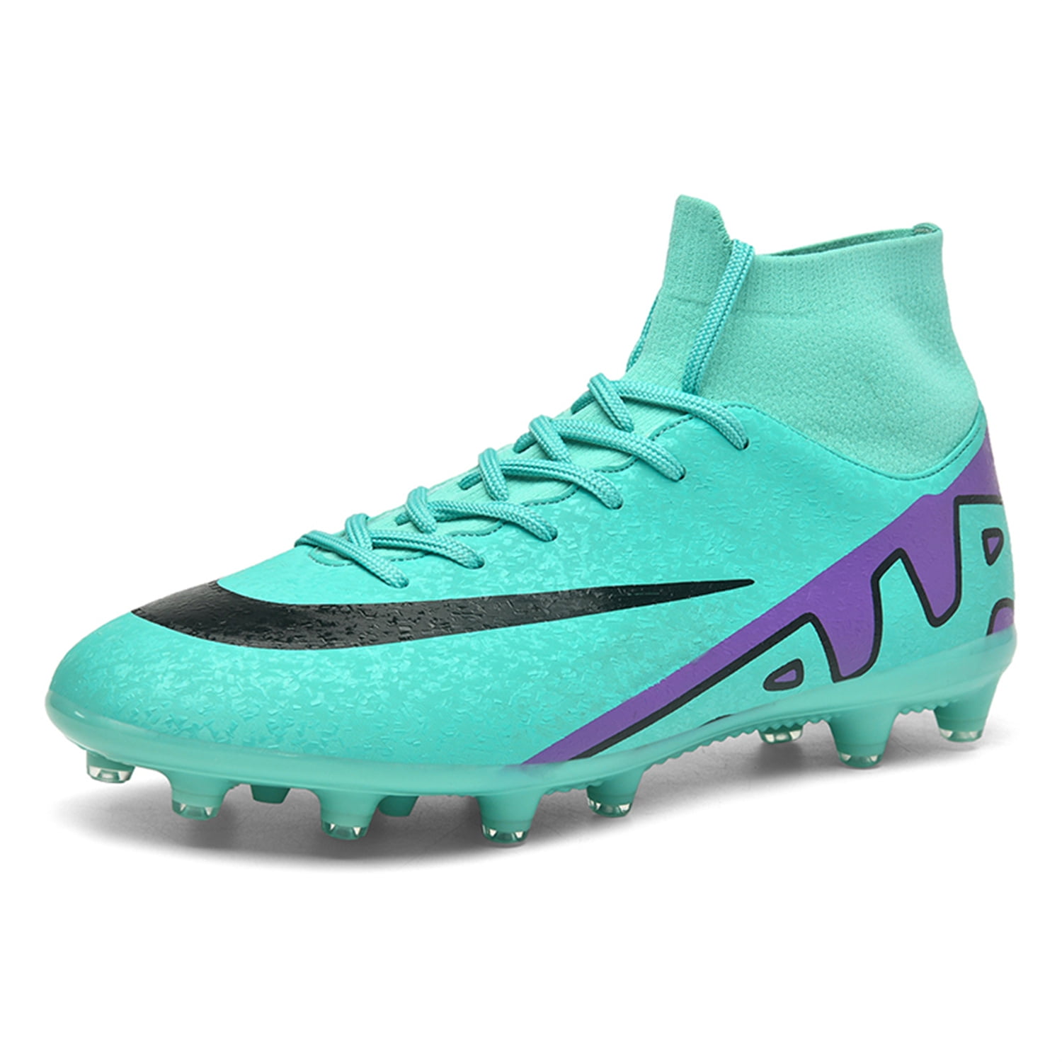 HAOSHIDUO Men's Soccer Cleats Teenager High-Top Outdoor/Indoor Athletic ...