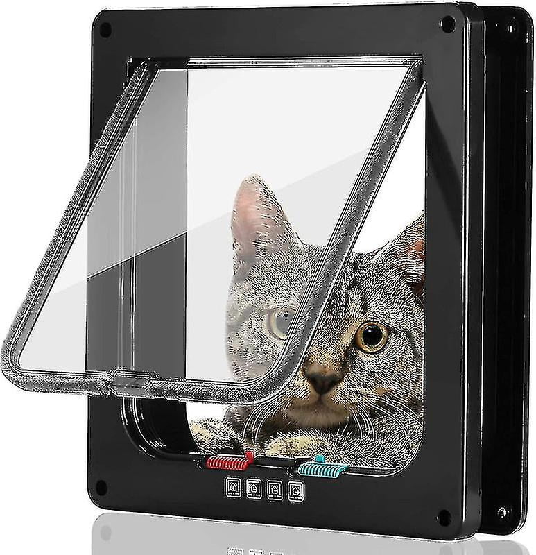 HAOSU Cat Door Flap, 4 Way Locking For Interior Exterior Doors ...