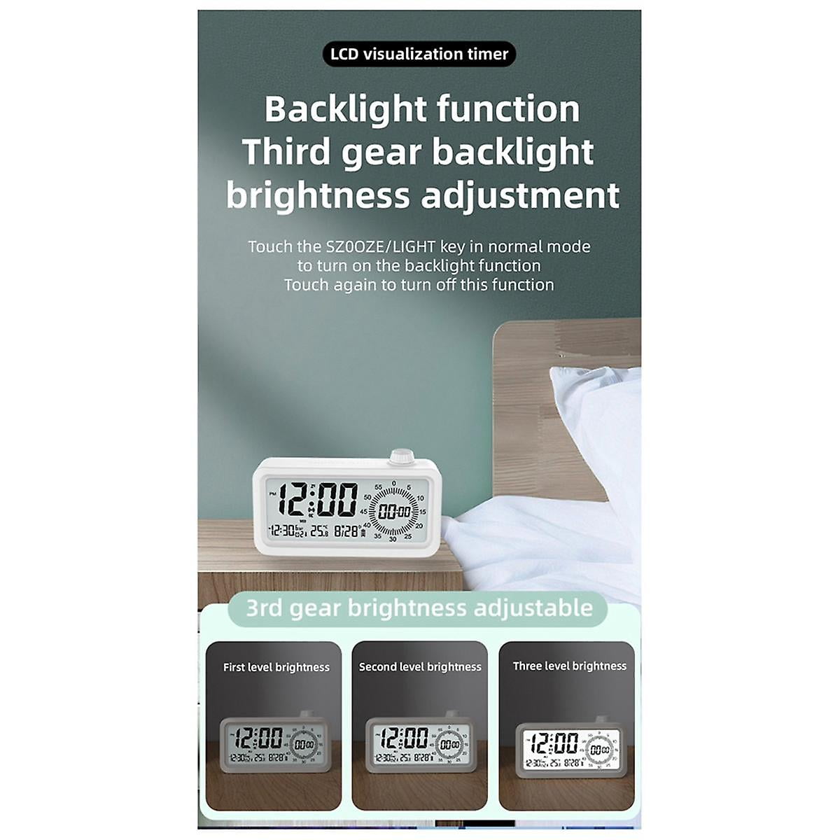 HAOSU Countdown Alarm Clock Dual Display Visual Manager Alarm Clock ...