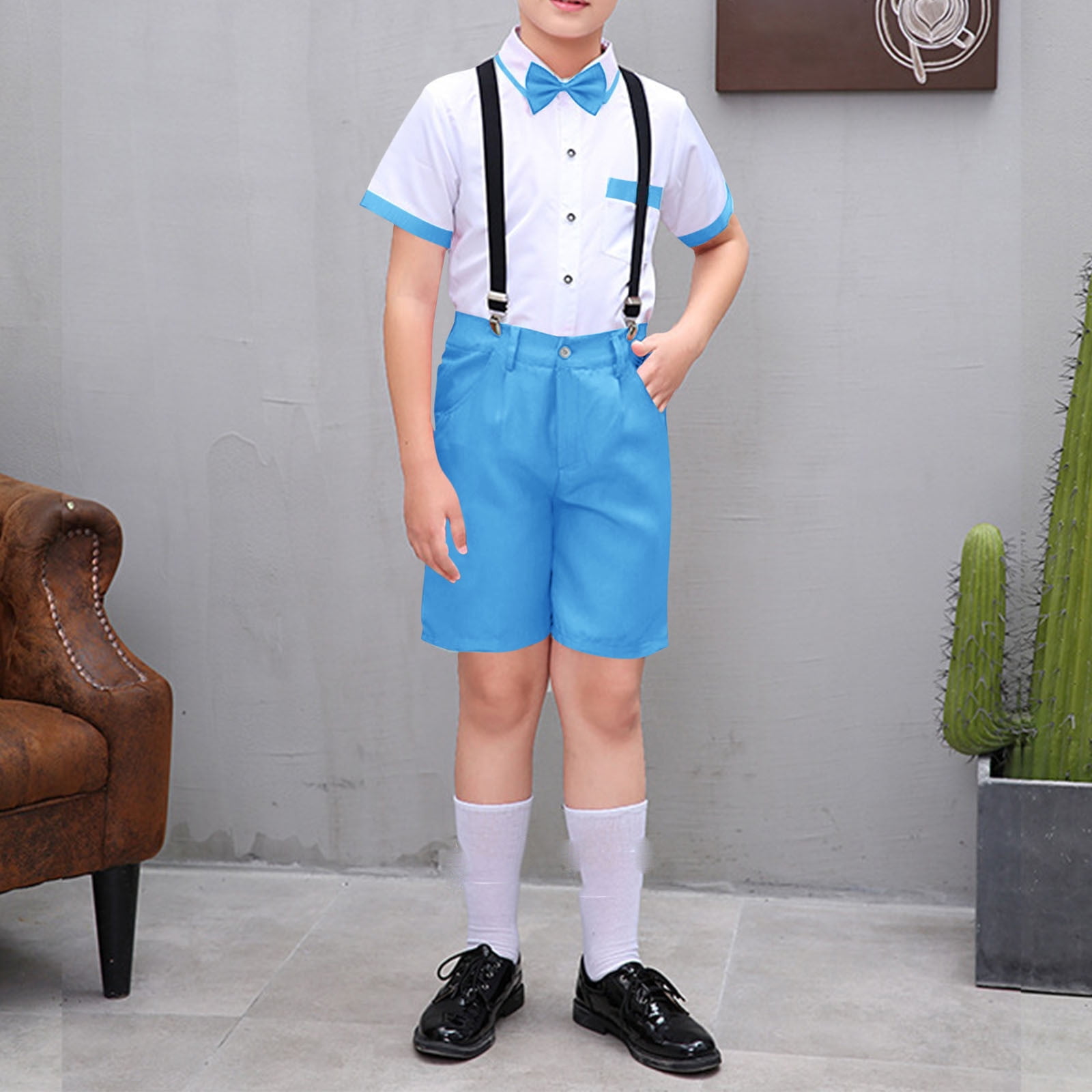 HAOTAGS Boys Performance Outfit Sets, Solid Tuxedo Host Attire Formal ...