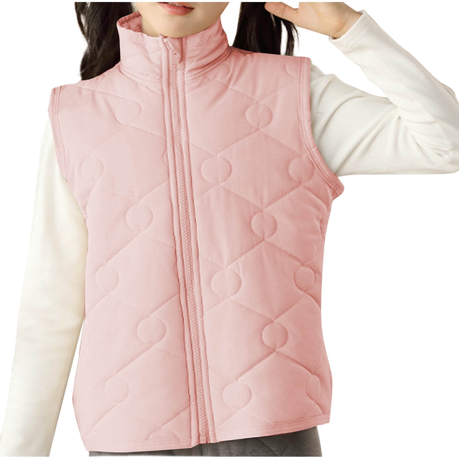 HAOTAGS Girls Fleece Outerwear Vests,Warm Round Neck Sweatshirt Sleeveless Vest Watermelon Red ...