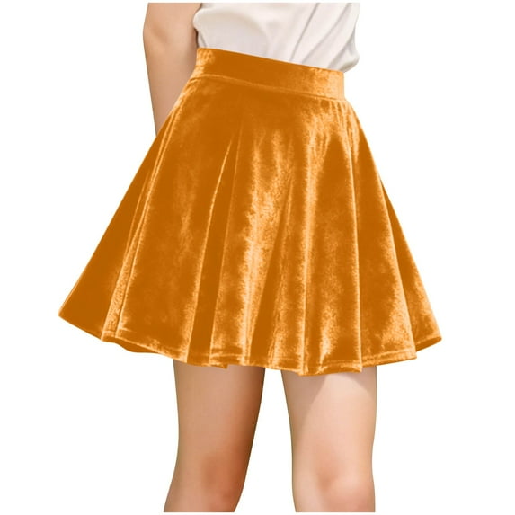 HAOTAGS Girls Half - Length Skirt, lightweight Ruffled Hem Elastic ...