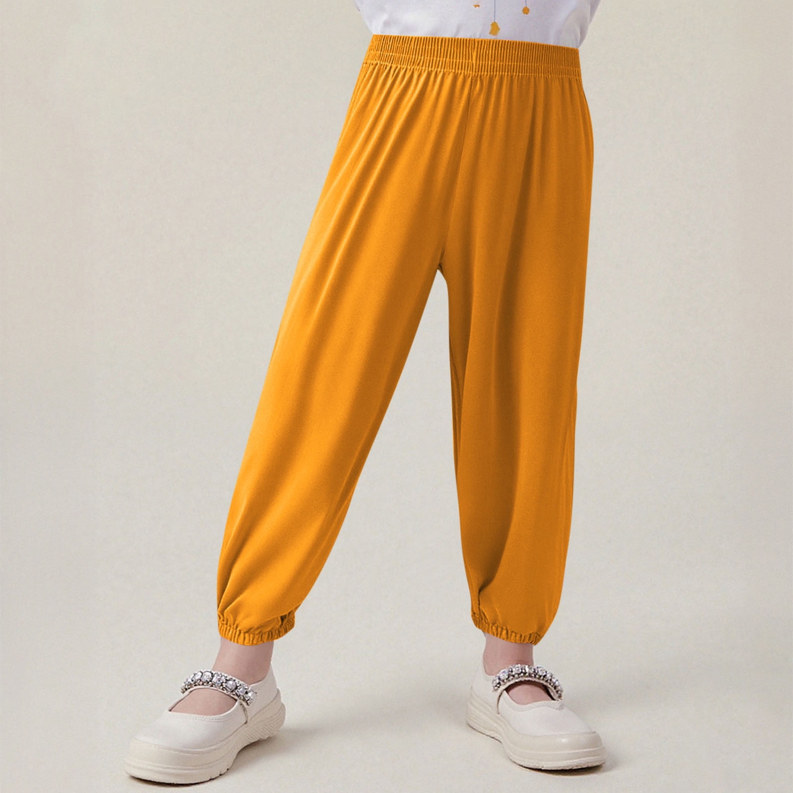 HAOTAGS Girls Jogger Pants, Breathable Causal Elastic Waist Cotton ...