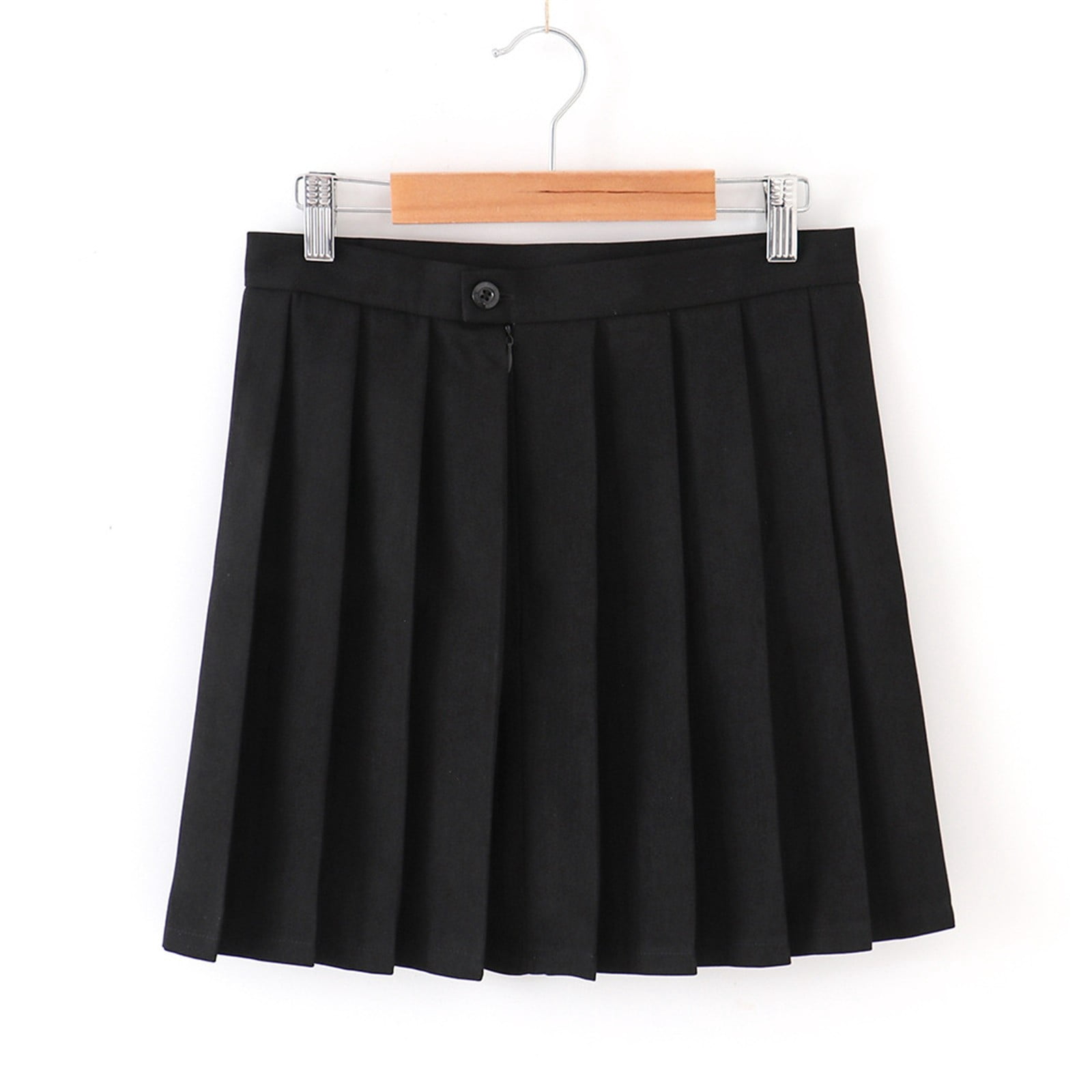 HAOTAGS Girls' School Skirt,Elastic Waist Pleats Solid School Uniform ...