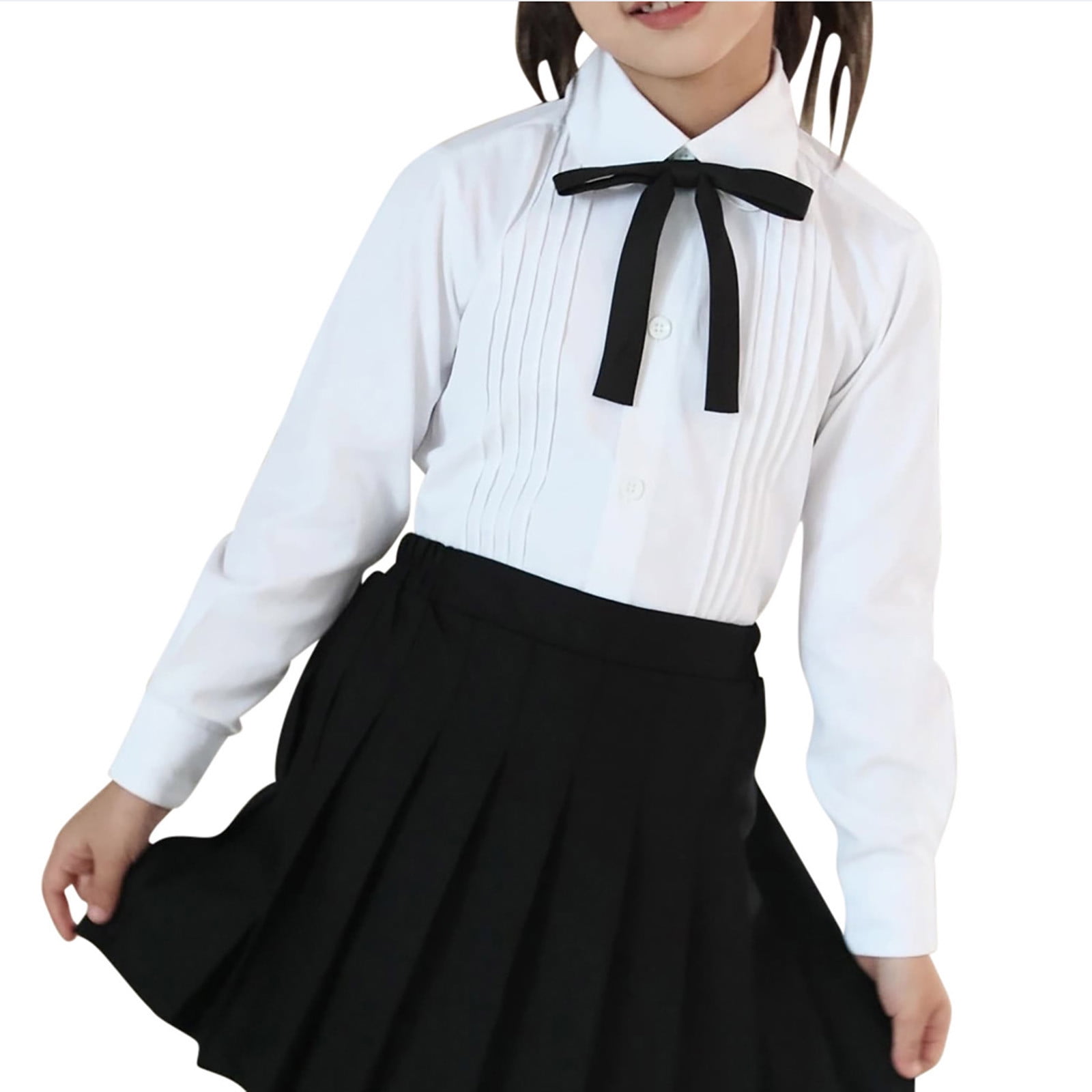 HAOTAGS Girls School Uniform Dress Shirts, School - style Solid Classic ...