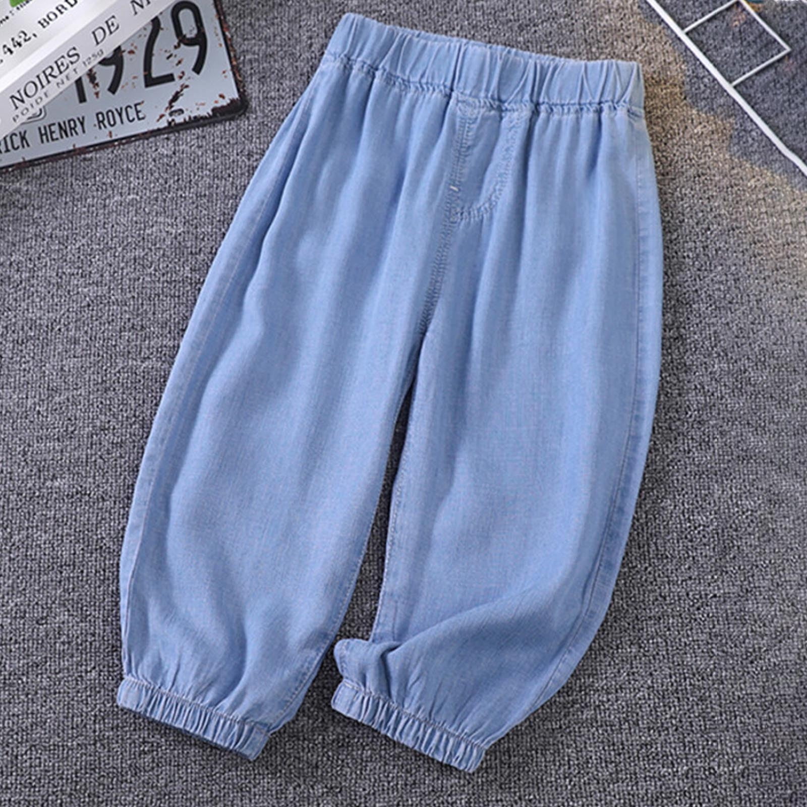 HAOTAGS High Rise Denim Pans Children's Fashion Wide Leg Cargo Trousers ...