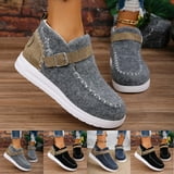 HAOTAGS Low Heel Loafers Women,Flat Toe Patent Round Casual Shiny Dress ...