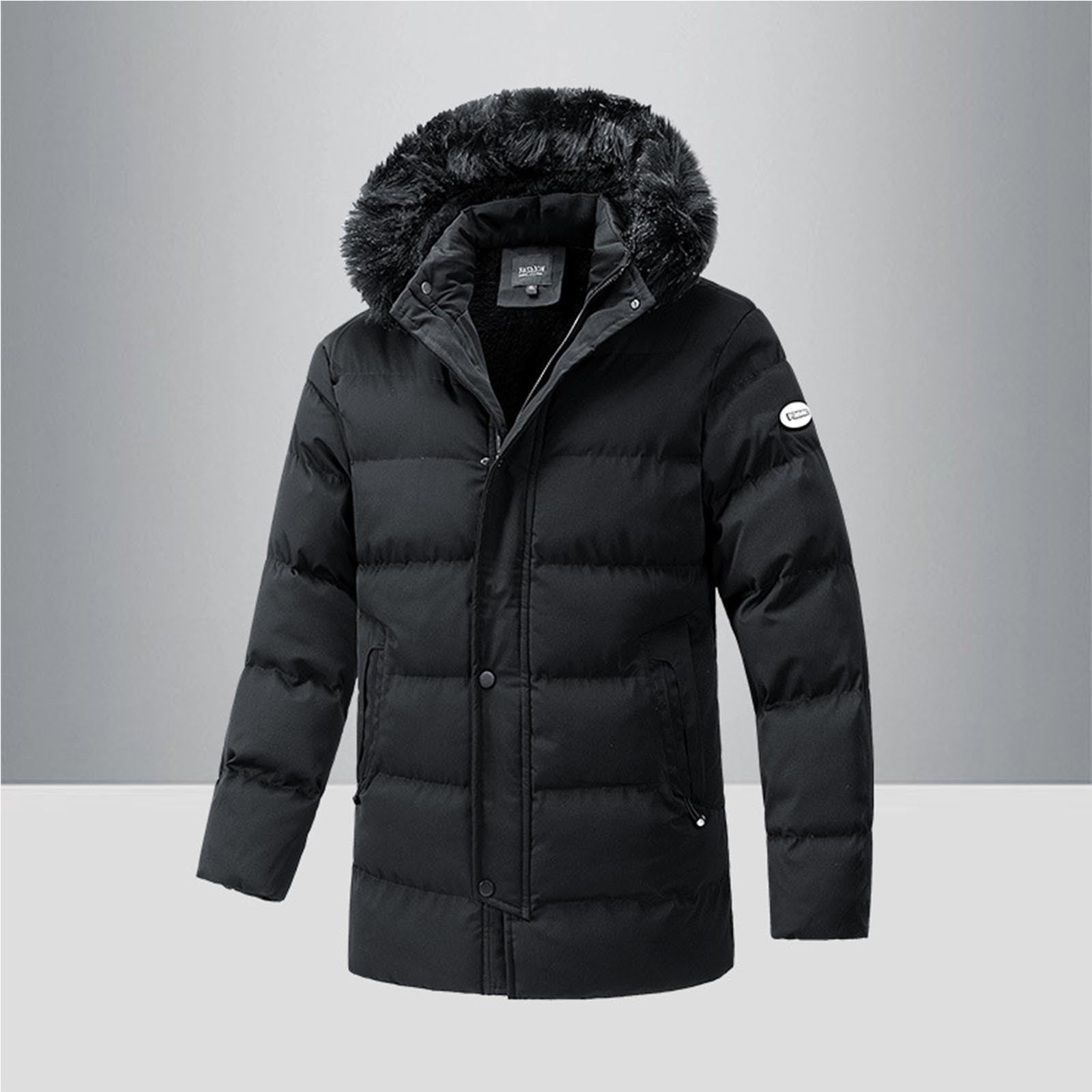 HAOTAGS Men's Long Winter Coats, with Detachable Hood Warm Quilted ...