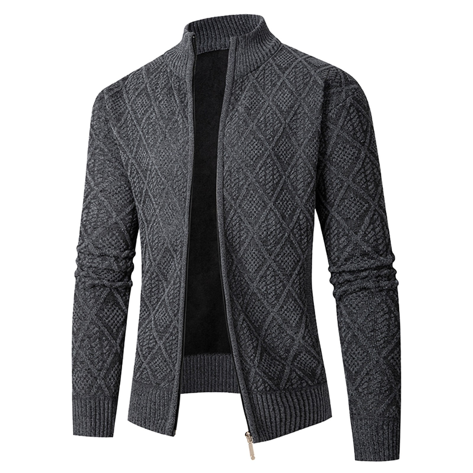 HAOTAGS Men's Sweaters Full Zip Slim Thick Knitted Cardigan Sweaters ...