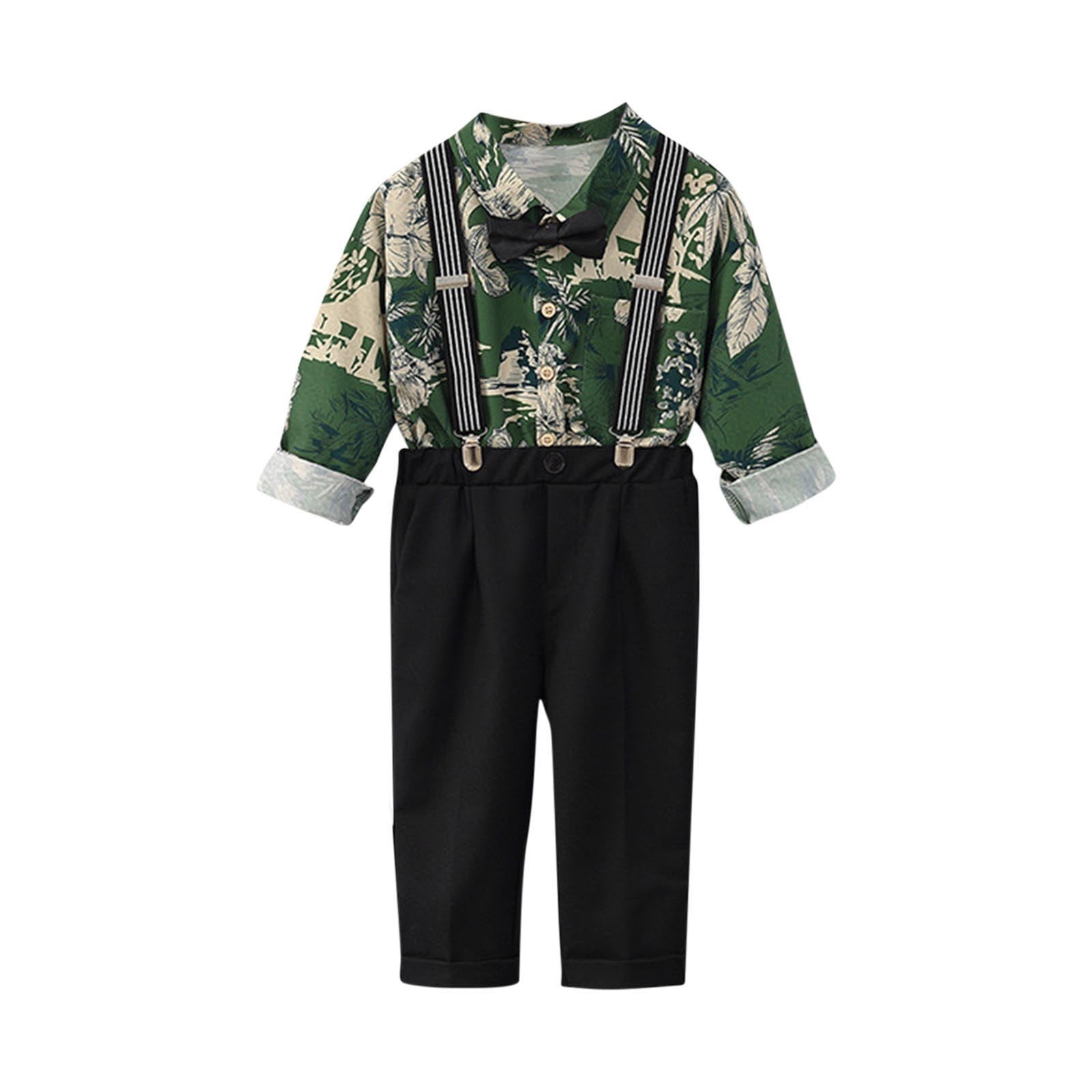 HAOTAGS Todder Kids School Uniform Set, Long Sleeve Formal Shirt with ...