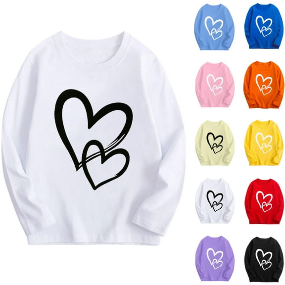 BLVB Toddler Boys Girls Valentine Shirts Long Sleeve Love Heart Graphic ...
