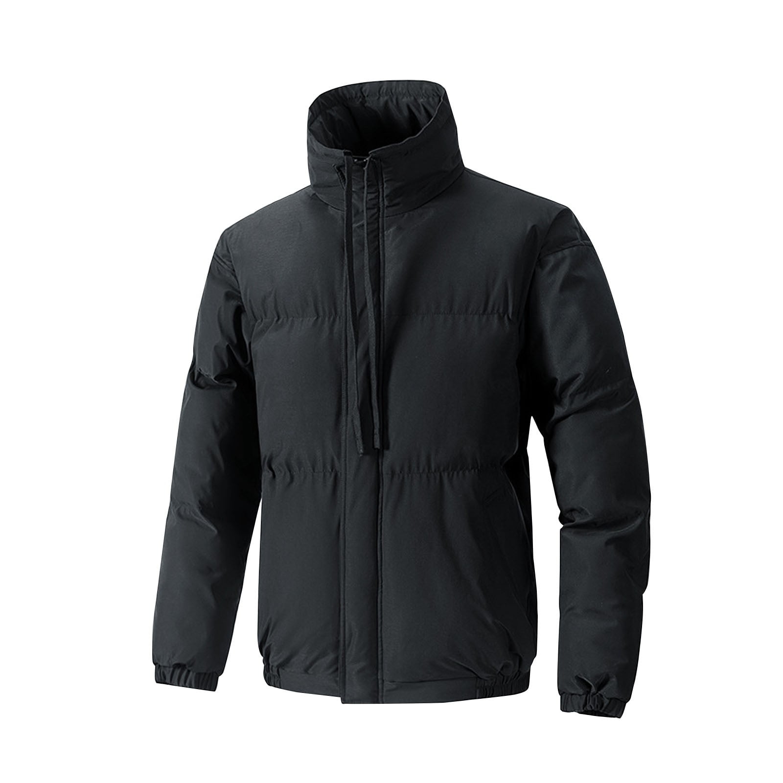 HAOTAGS Winter Coats for Men Hoodless, Casual Solid Color Long Sleeve ...