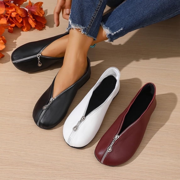 HAOTAGS Women Low Heel Flats,Pointy Toe Flat Solid s Driving Shoes ...