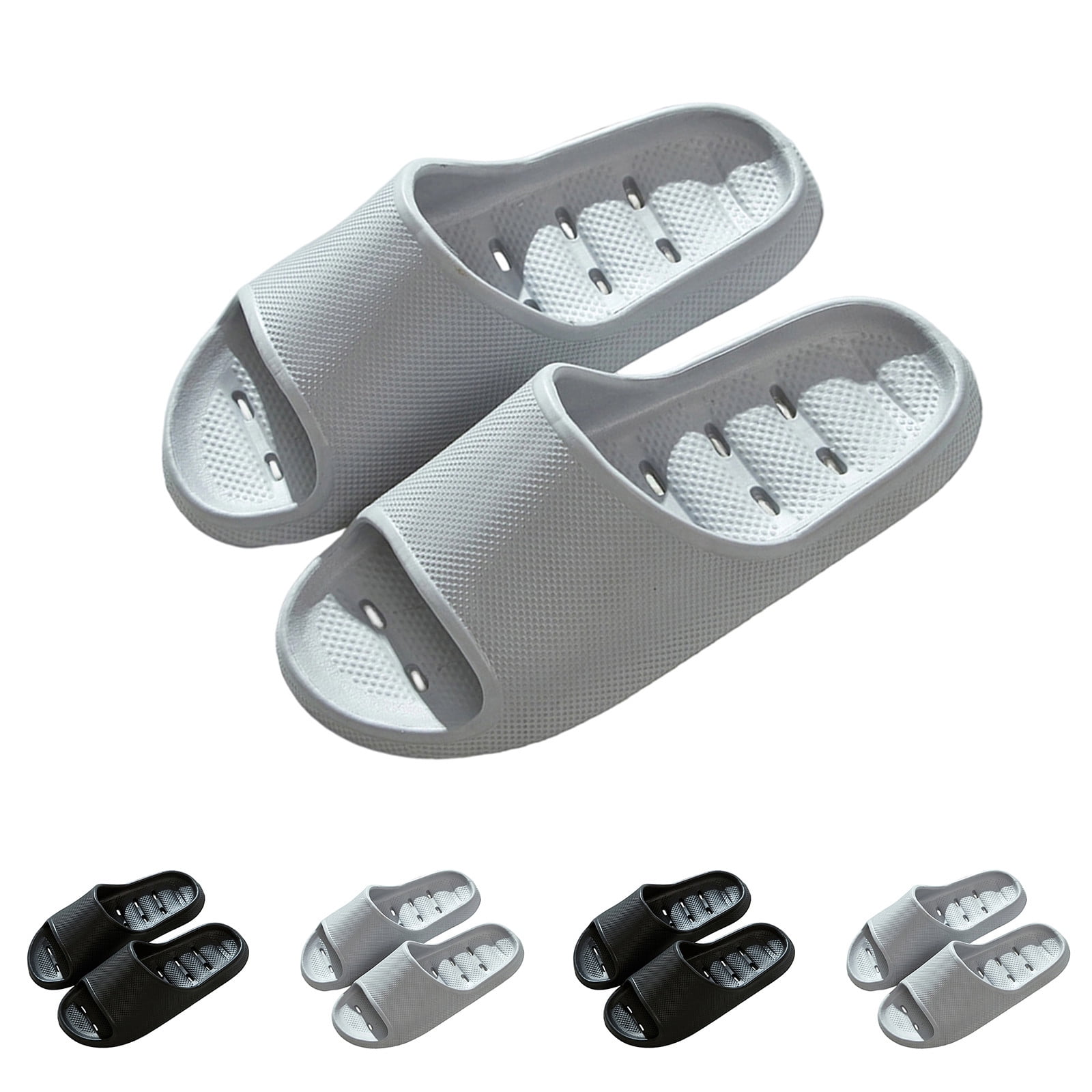 HAOTAGS Women's Slide Slippers,Indoor Open Toe Flats Bathroom Slides ...