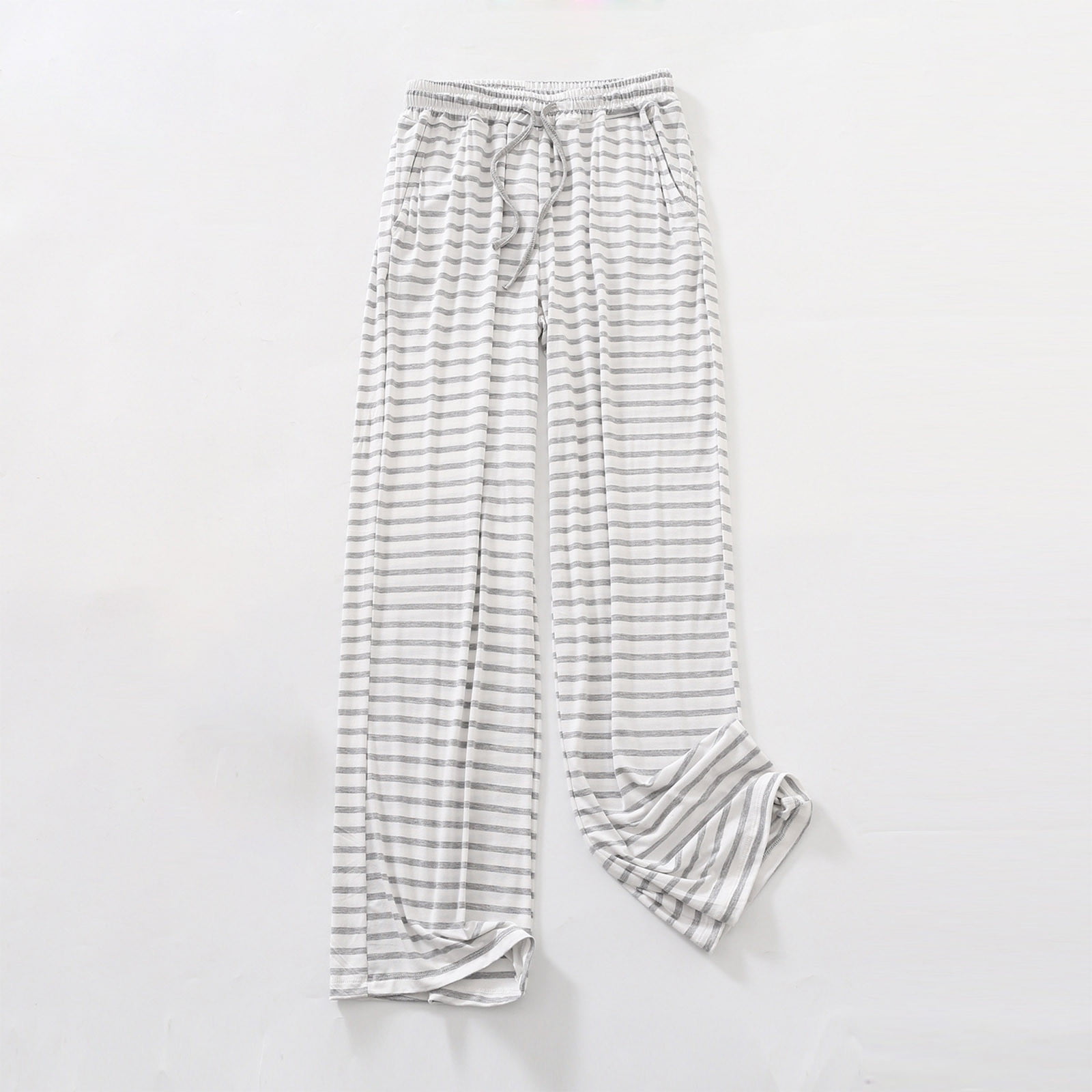 HAOTAGS Womens Classic Strpied Long Pants, Loose Fit Soft Pajama Pants ...