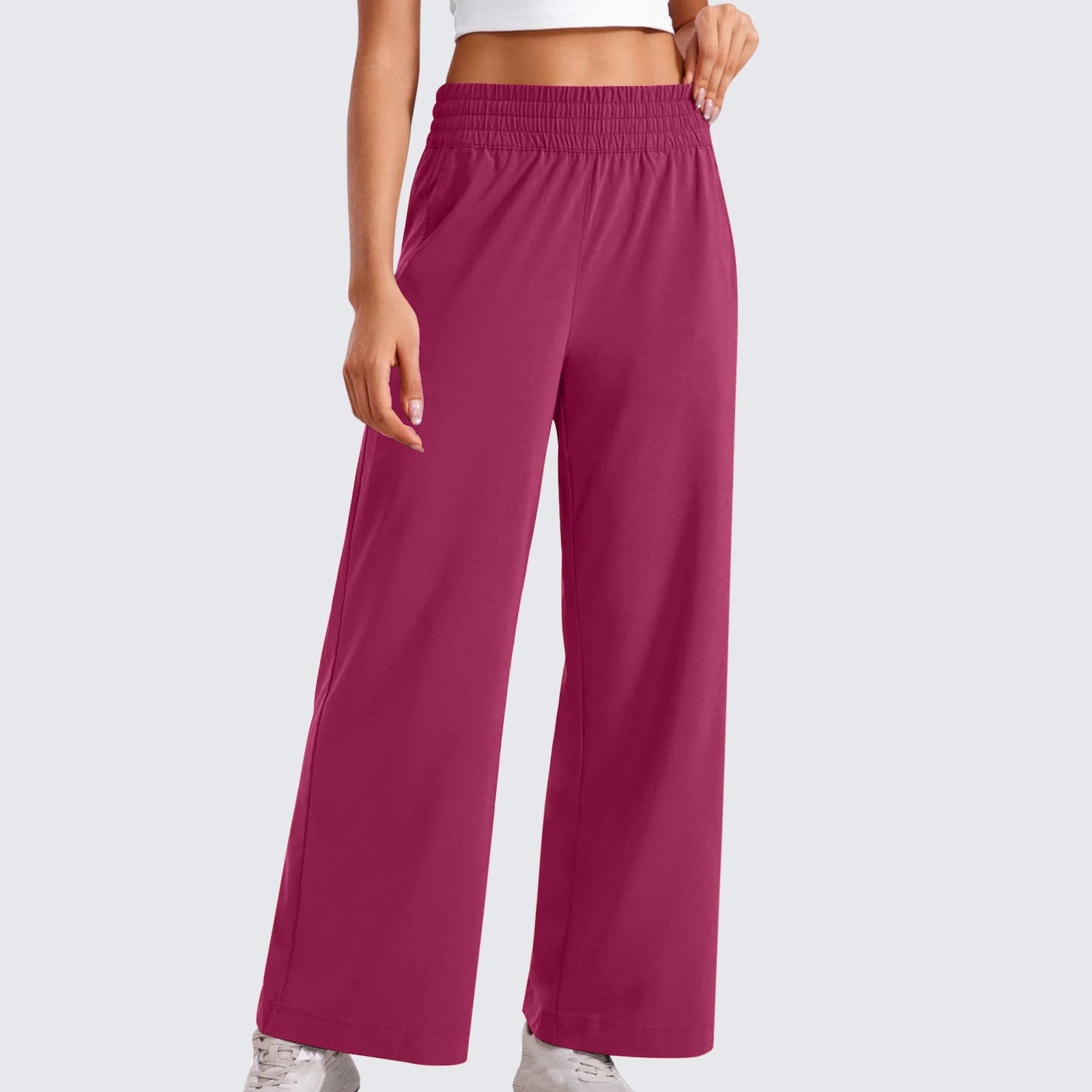 HAOTAGS Womens Wide Leg Sweatpants Fall Winter Solid Color Hight ...