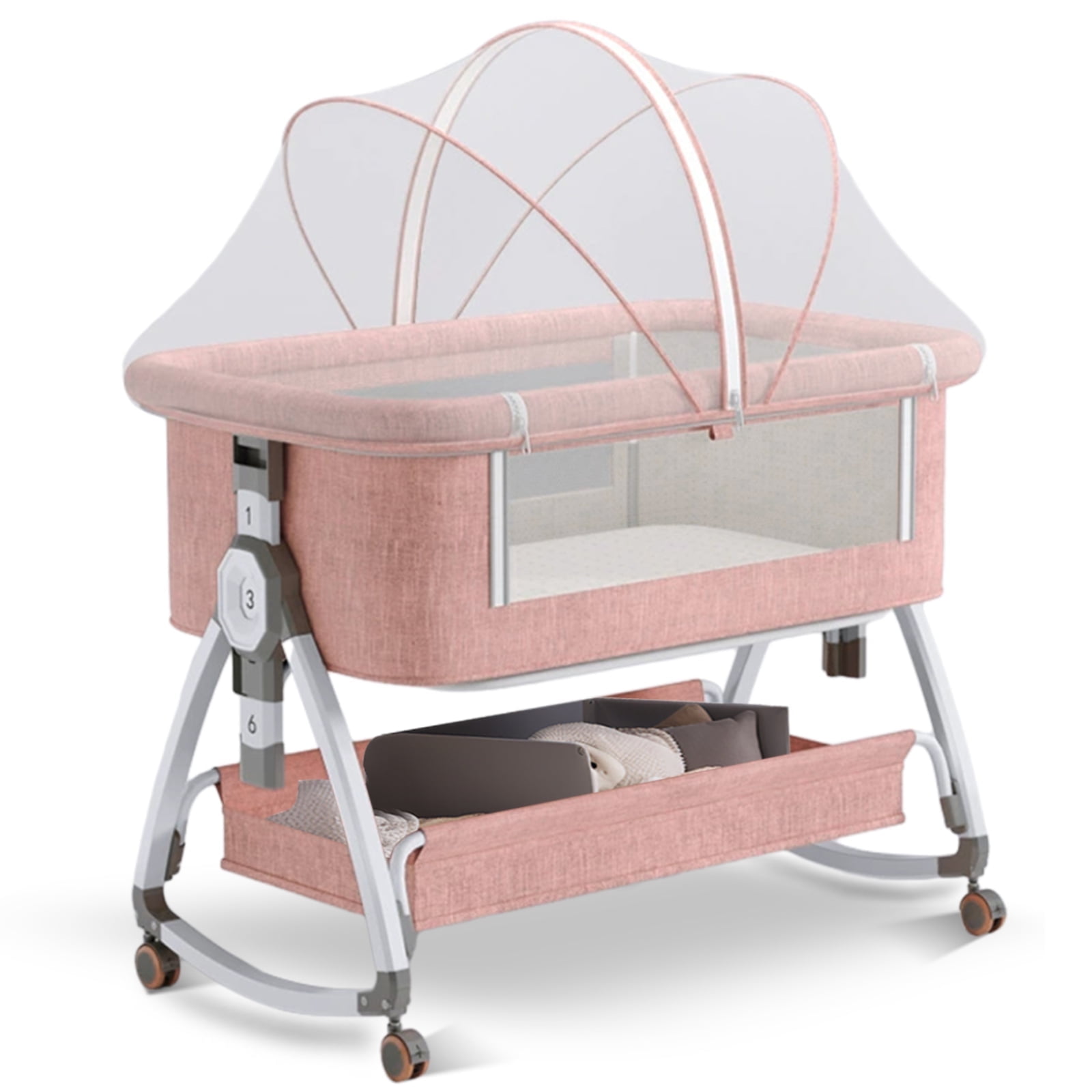 HAOUUCYIN 5-in-1Baby Bassinet, Infant Bedside Crib with Changing Diaper ...