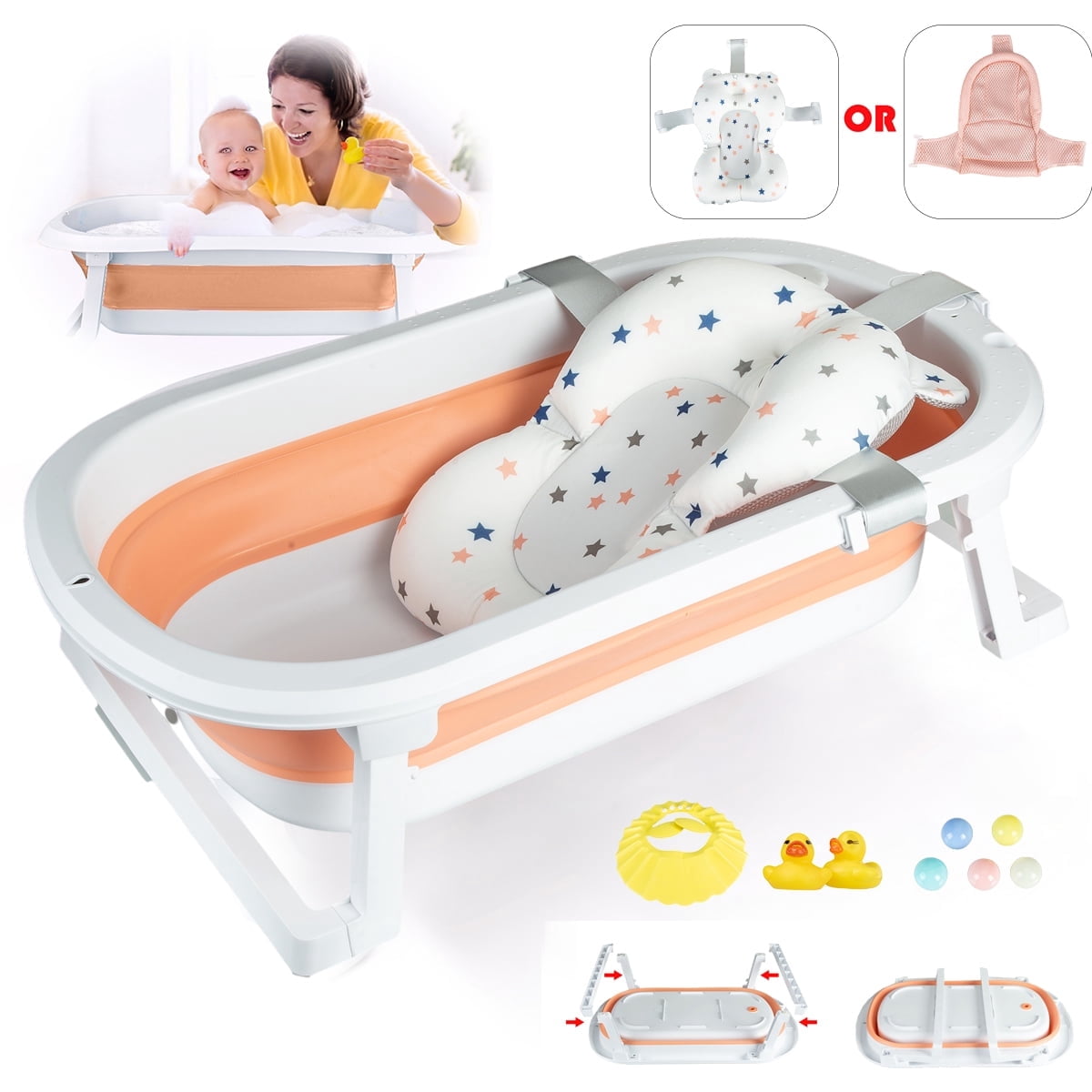 HAOUUCYIN Collapsible Baby Bathtub for Infants to Toddler, Portable ...