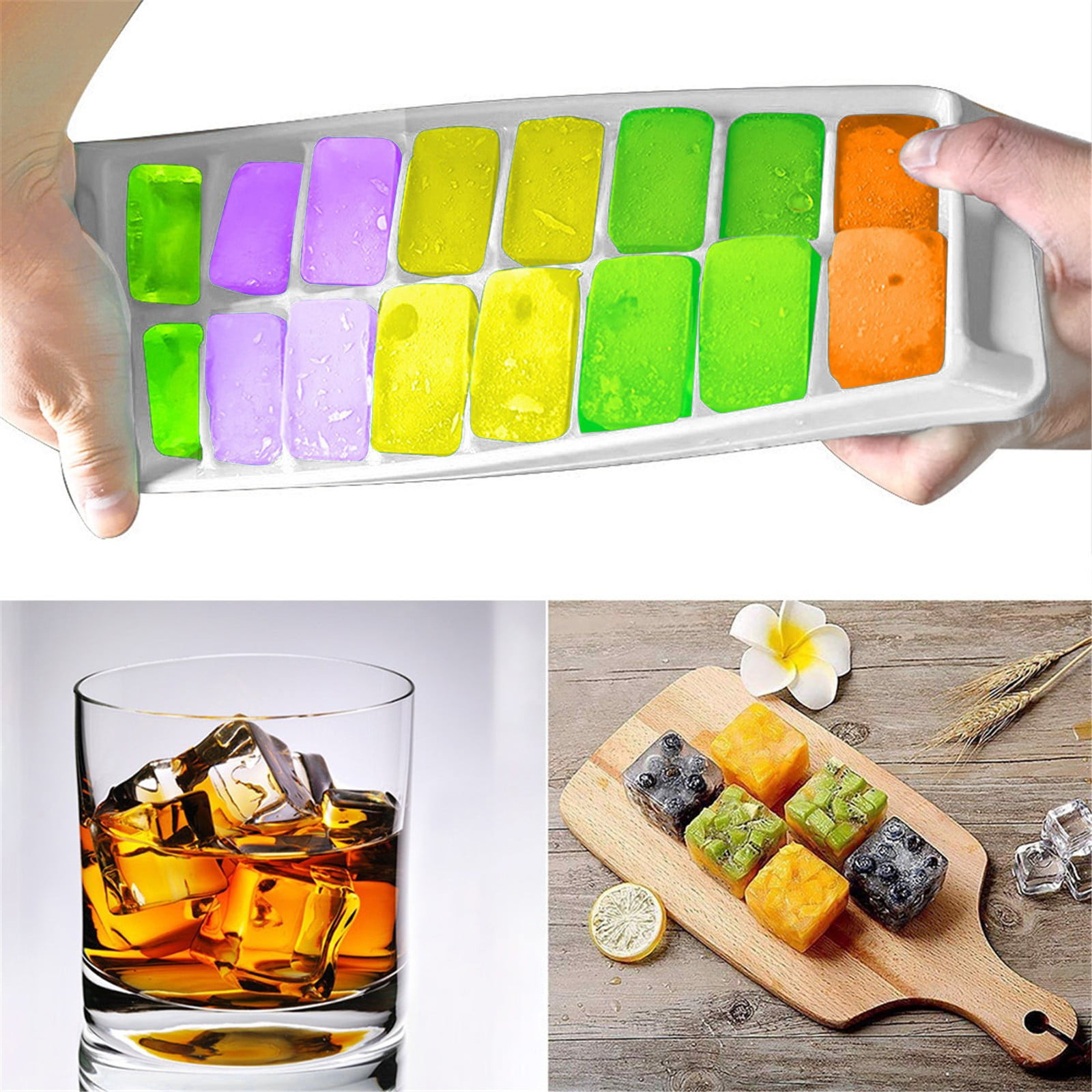 HAOWANGSSI Ice Cube Mold,Clearance DIY Ice Lump Tray Plastic Ice Mould ...