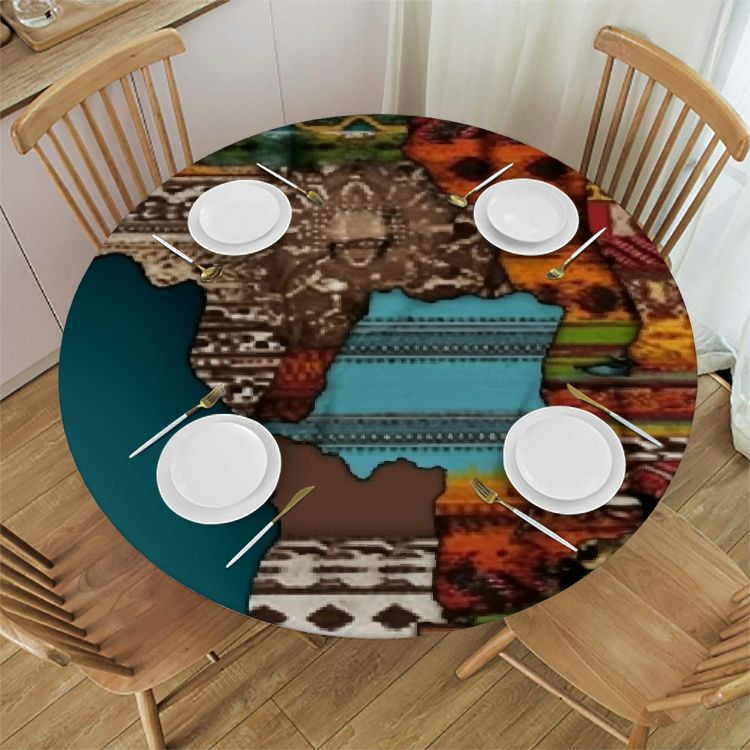 HAOXIT African Tablecloth, Map with Countries Feature Popular Continent ...