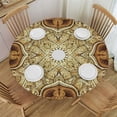 HAOXIT Antique Round Fitted Tablecloth,Vintage Style Leaf Pattern ...